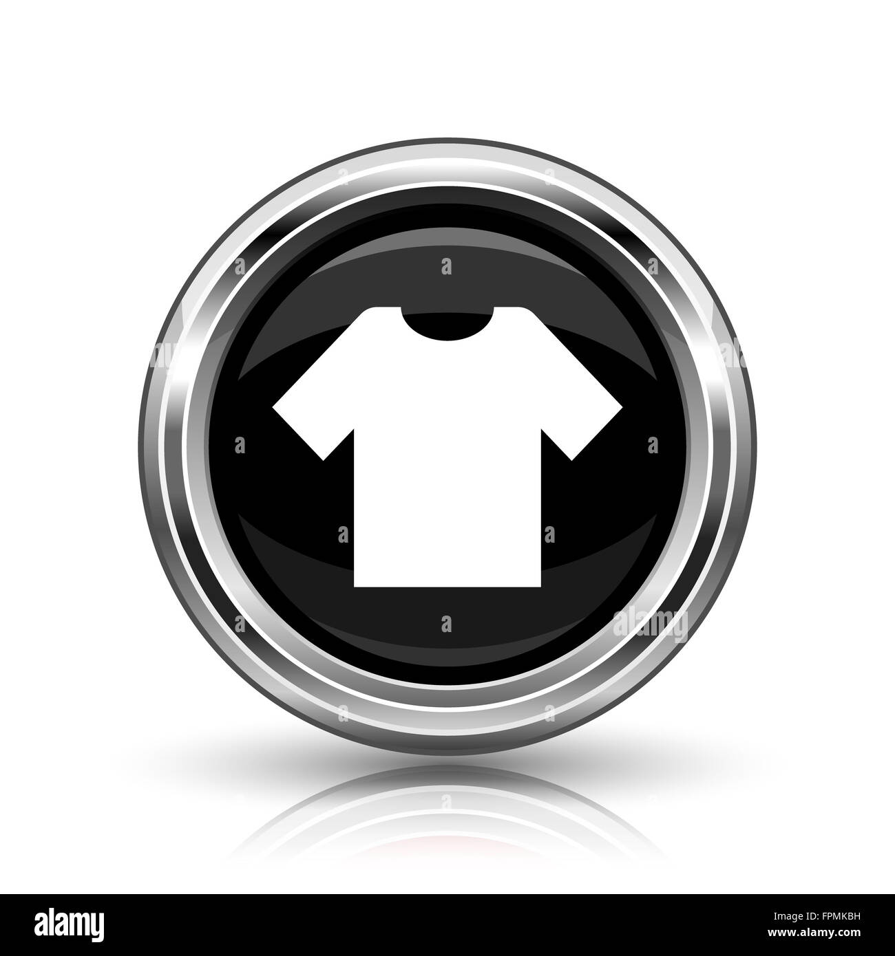 T-short icon. Metallic internet button on white background Stock Photo ...