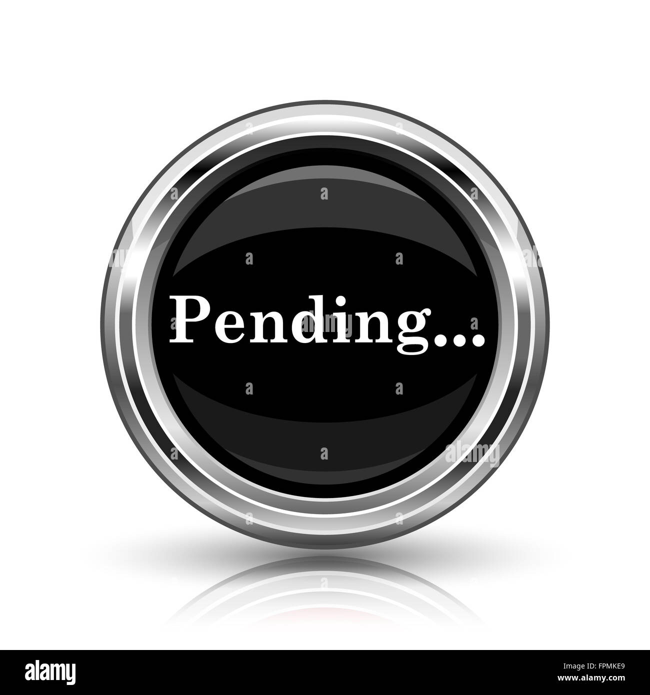 Pending icon. Metallic internet button on white background Stock Photo ...