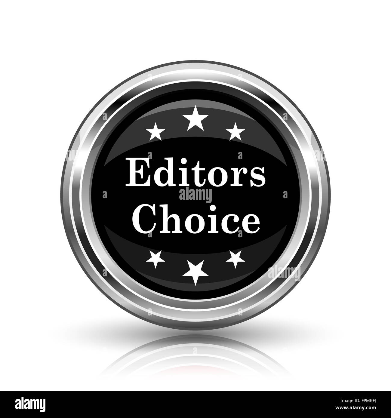 Editors choice icon. Metallic internet button on white background Stock ...