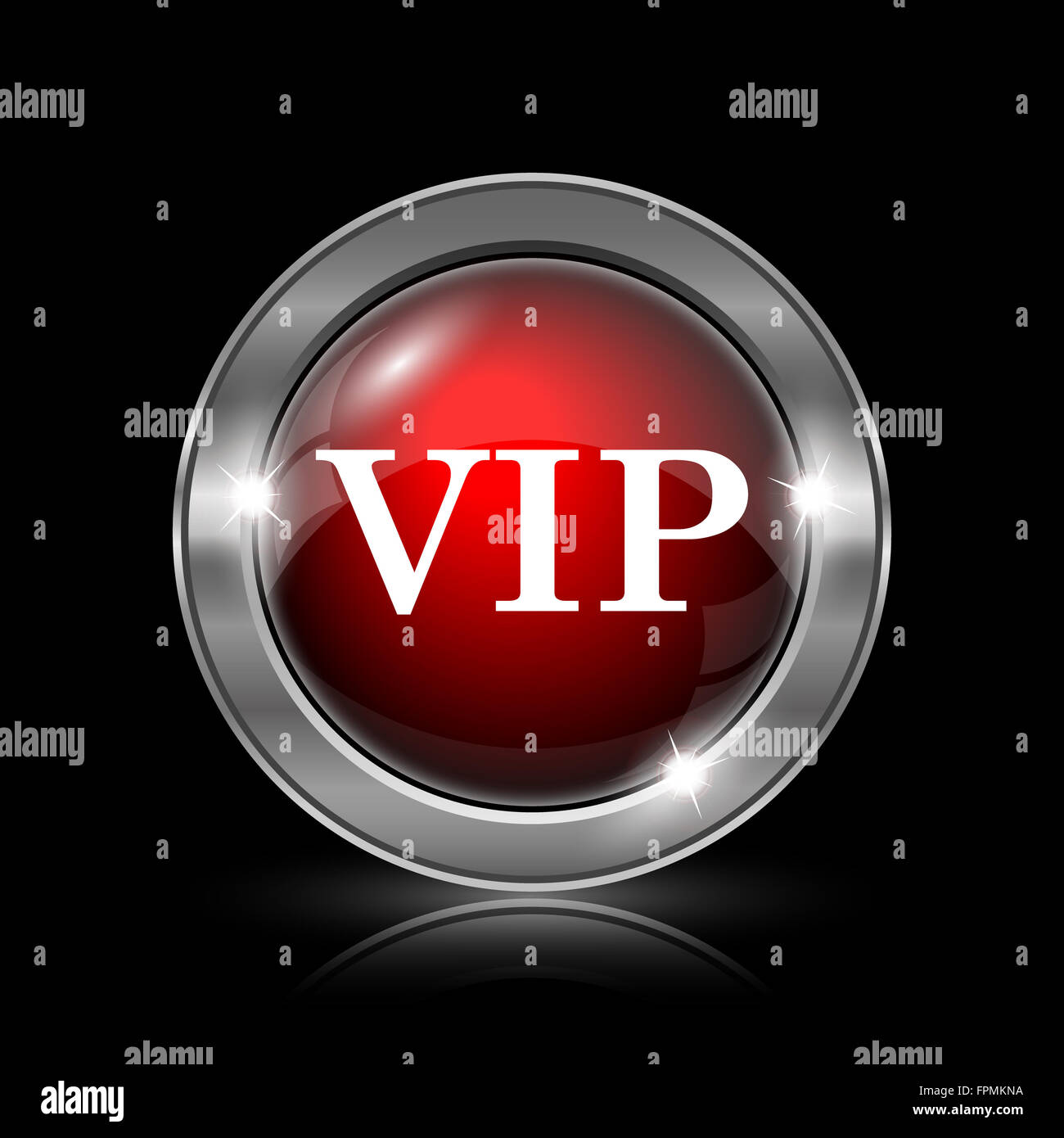 VIP icon. Metallic internet button on black background Stock Photo - Alamy