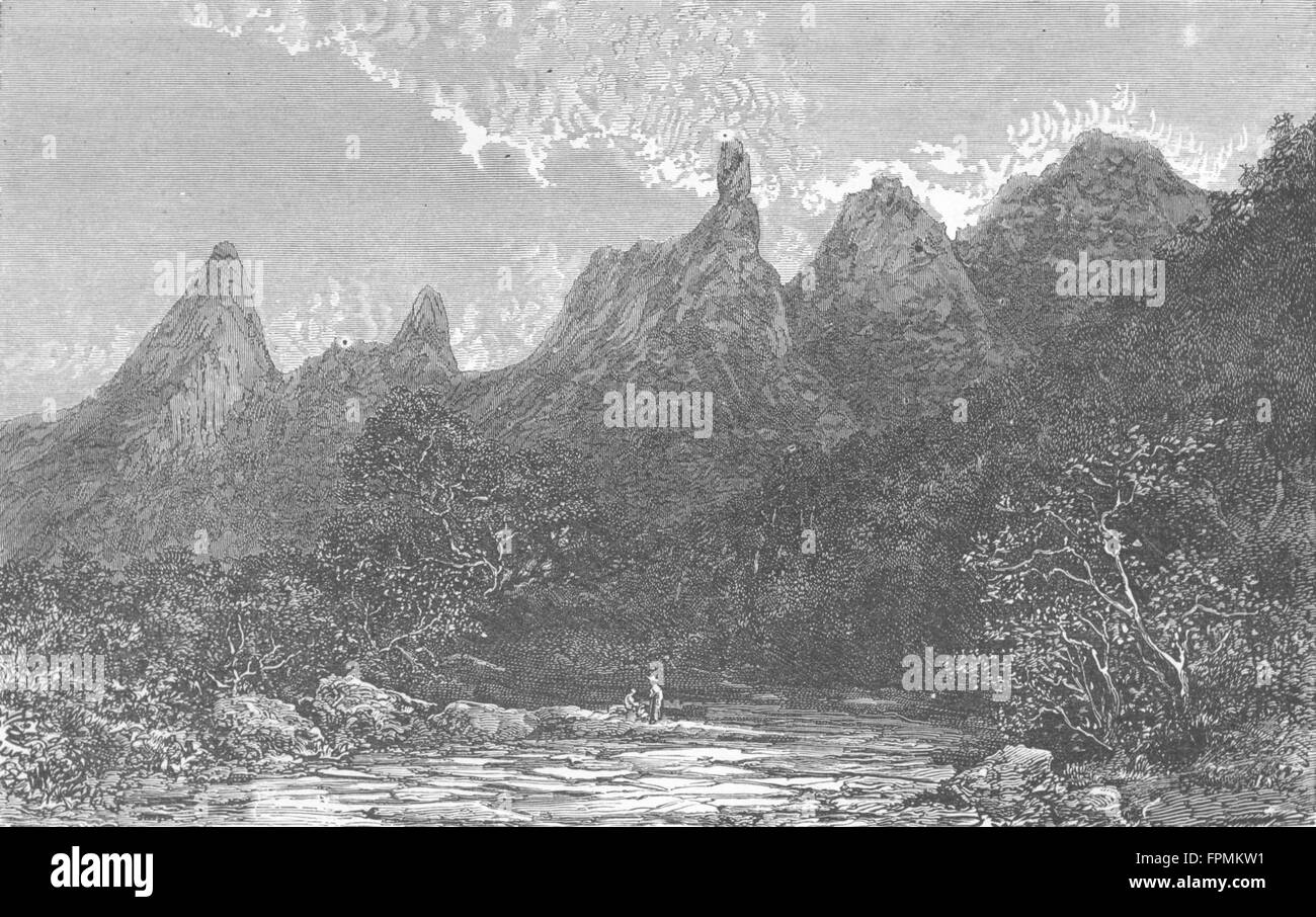 BRAZIL: Rio de Janeiro & Organ Mountains-, antique print 1880 Stock ...