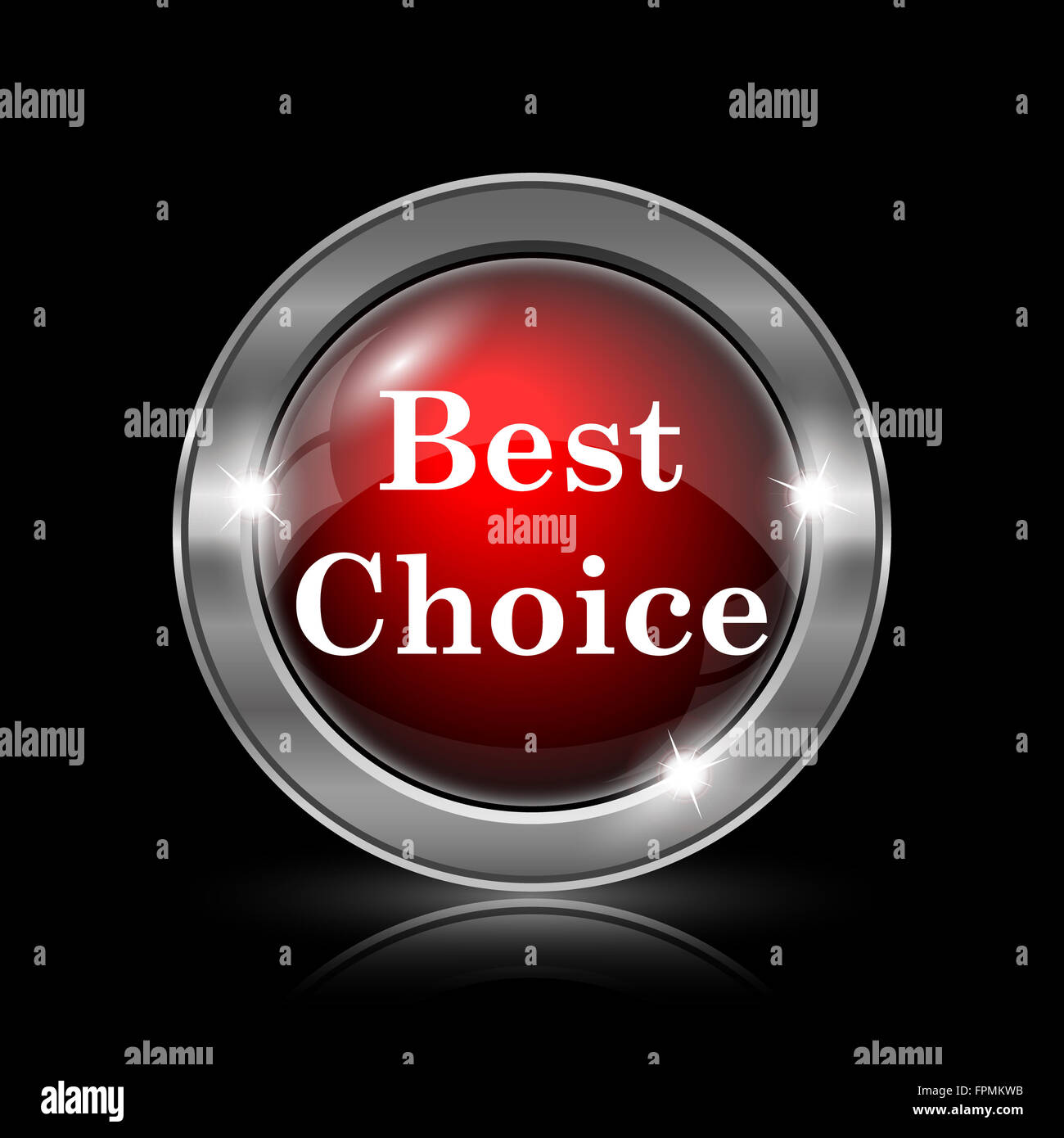 Best choice icon. Metallic internet button on black background Stock ...