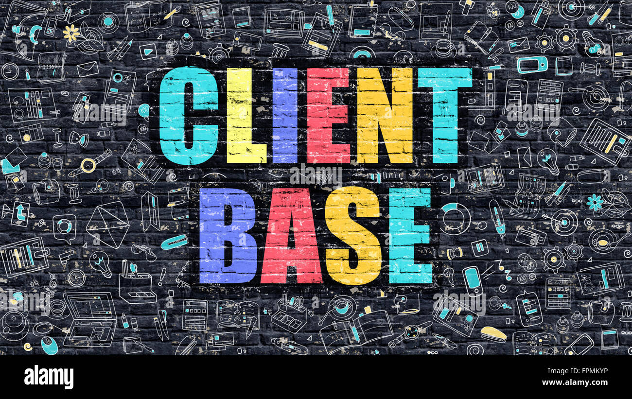 Client Base in Multicolor. Doodle Design Stock Photo - Alamy