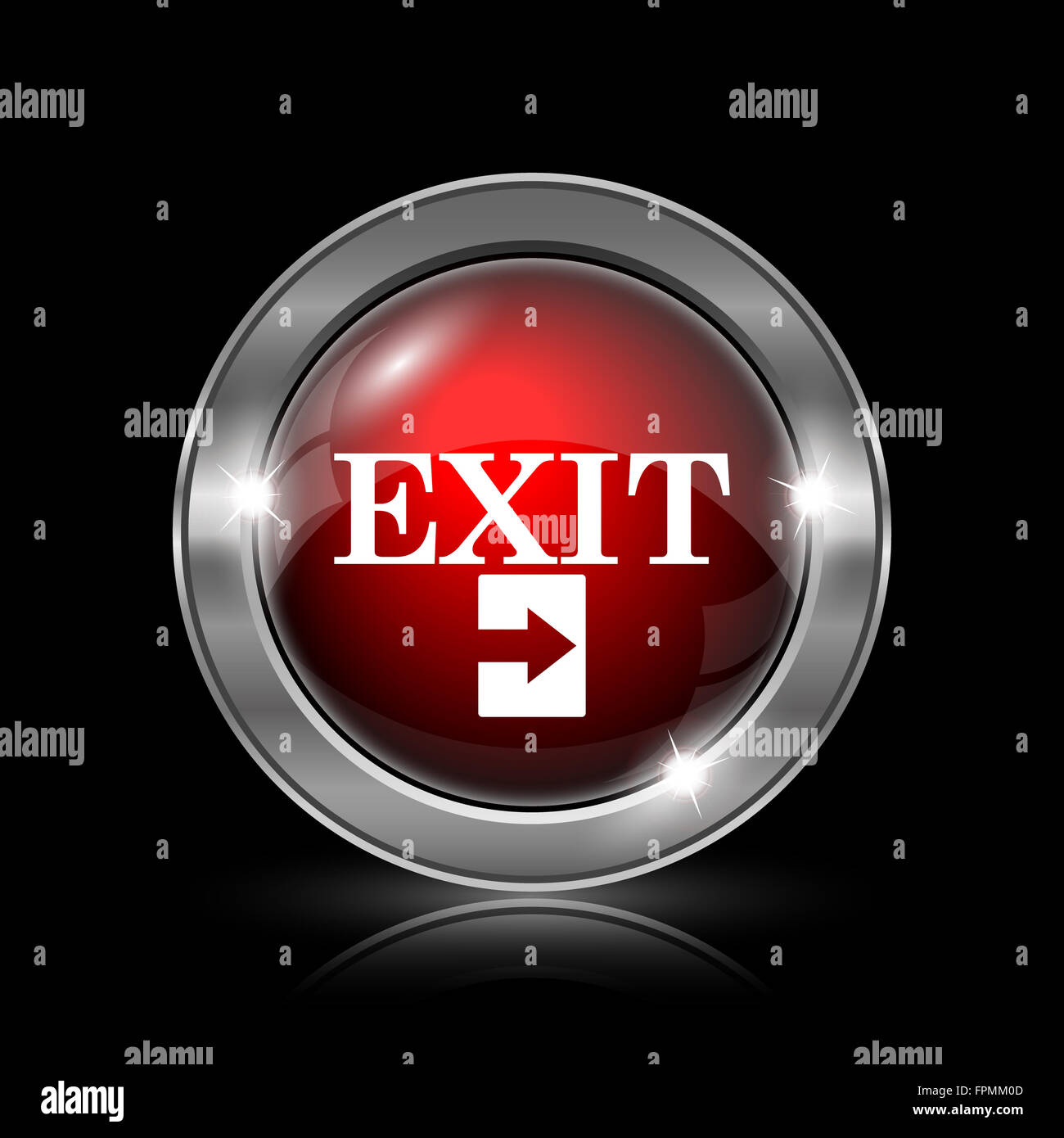 Exit icon metallic internet button hi-res stock photography and images ...