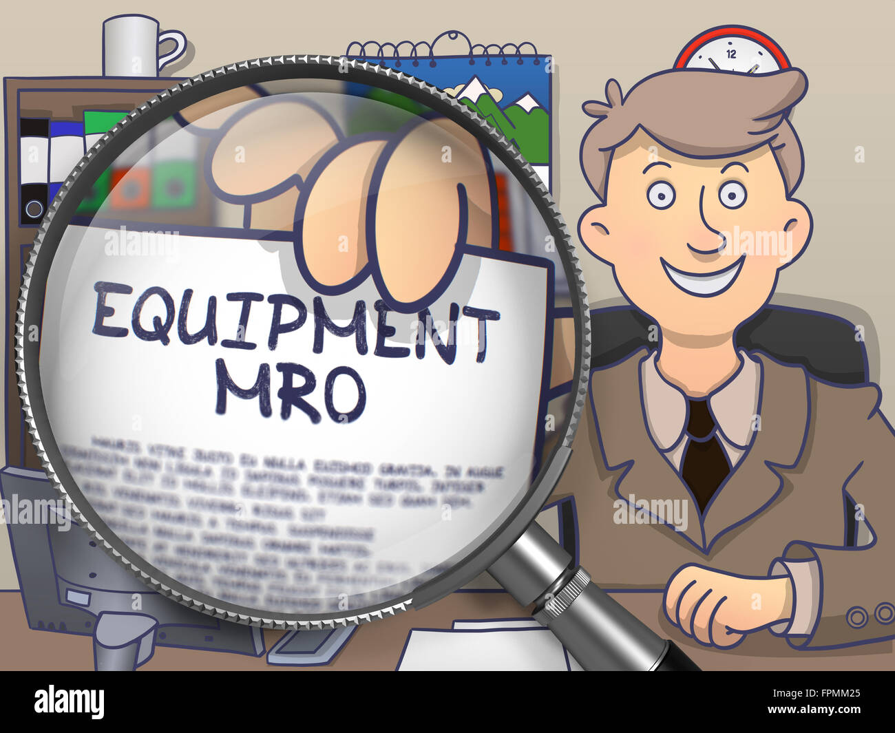 Equipment MRO through Lens. Doodle Concept Stock Photo - Alamy