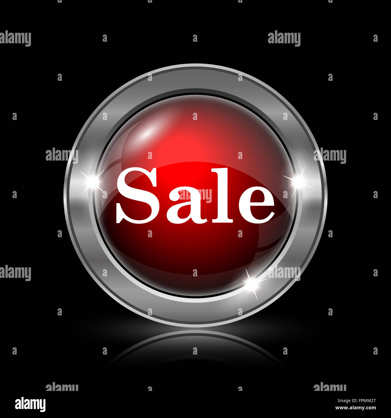 Sale icon. Metallic internet button on black background Stock Photo - Alamy