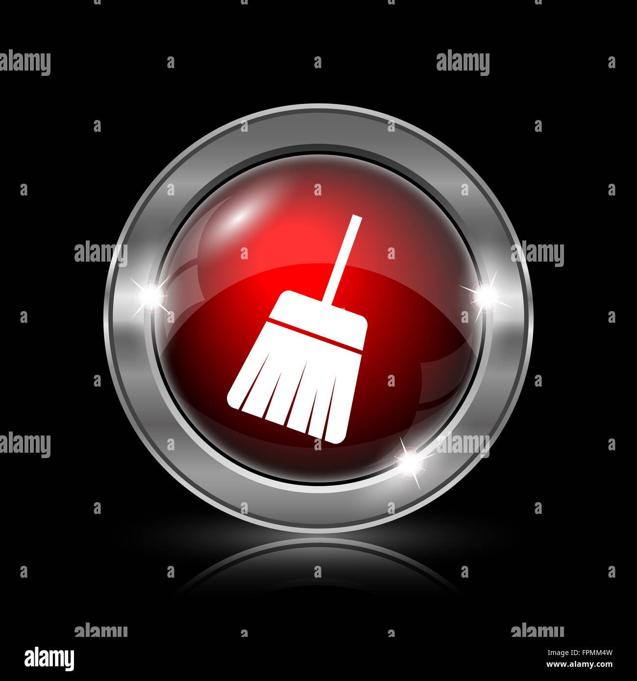 Sweep icon. Metallic internet button on black background Stock Photo ...