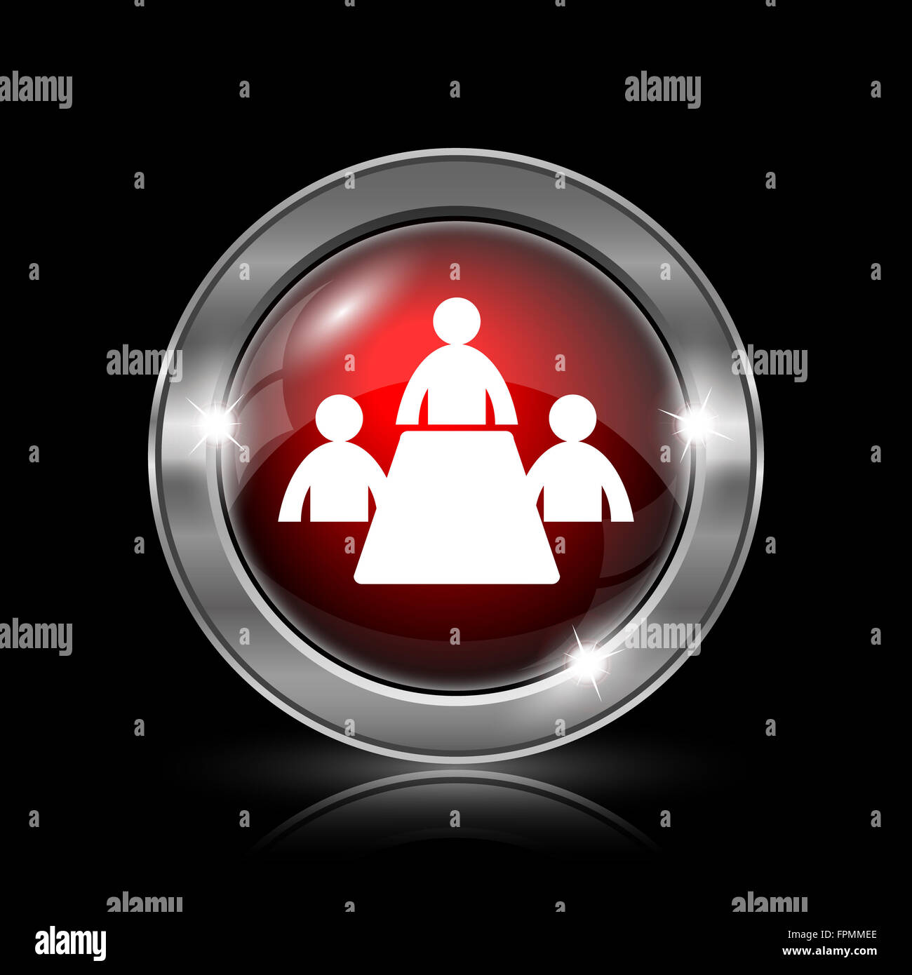 Meeting room icon. Metallic internet button on black background Stock ...