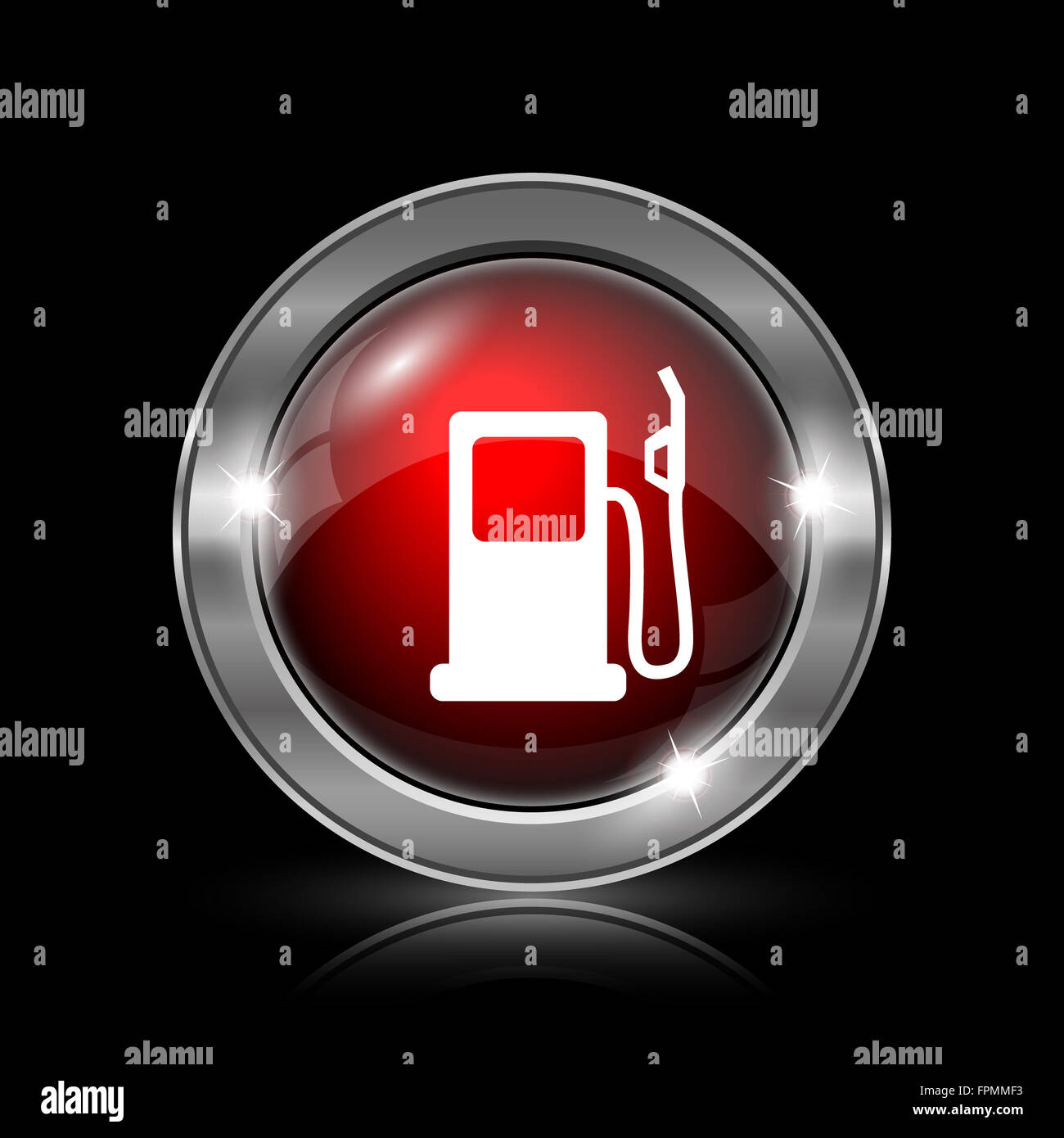 Gas pump icon. Metallic internet button on black background Stock Photo ...