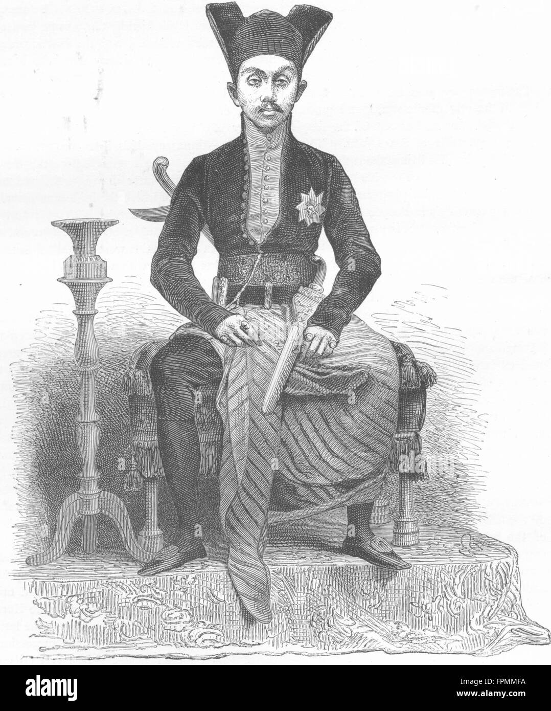 INDONESIA: Borneo: Emperor of Solo, Java, antique print 1880 Stock ...