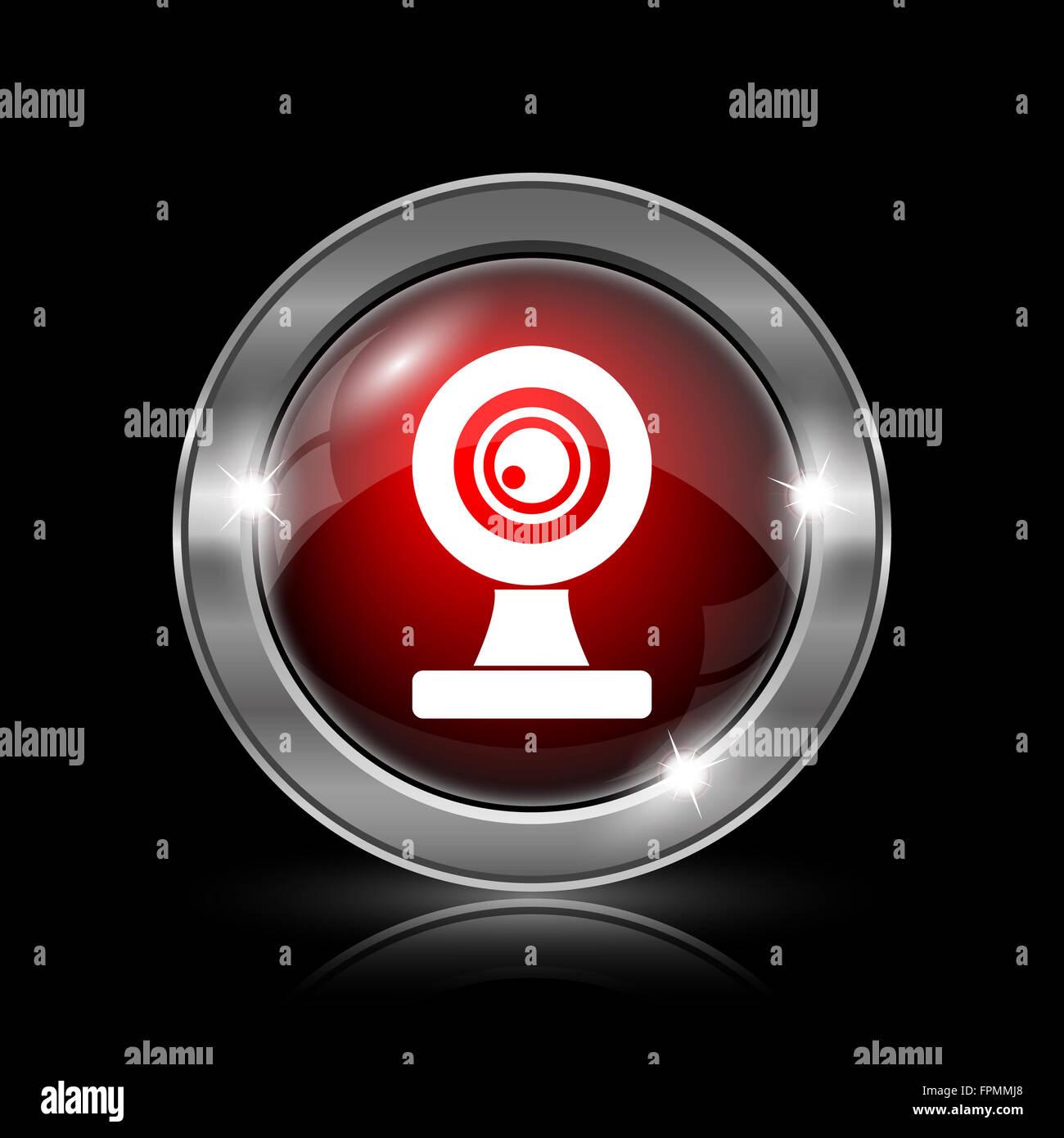 Webcam icon. Metallic internet button on black background Stock Photo ...