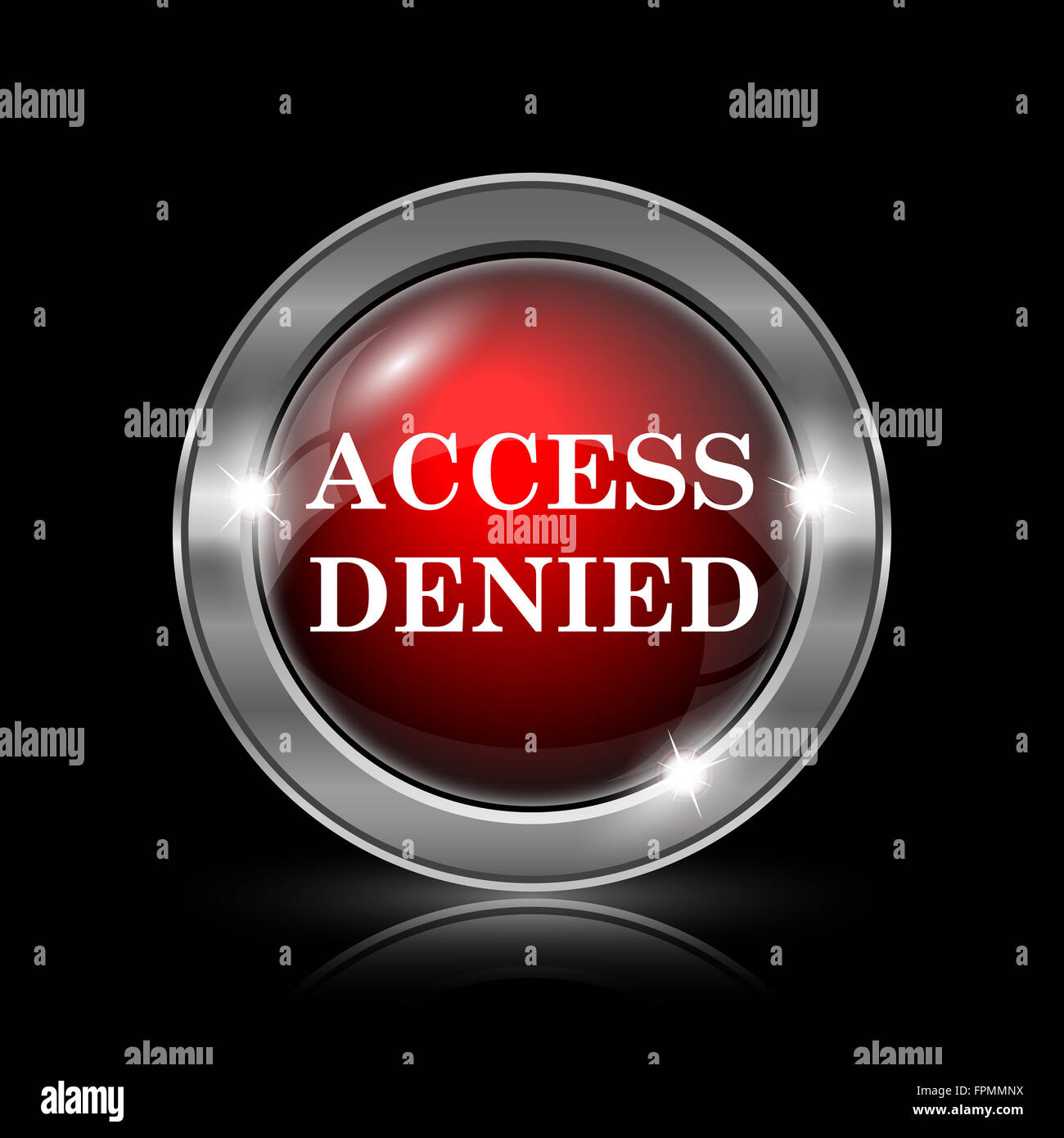 Access denied icon. Metallic internet button on black background Stock ...