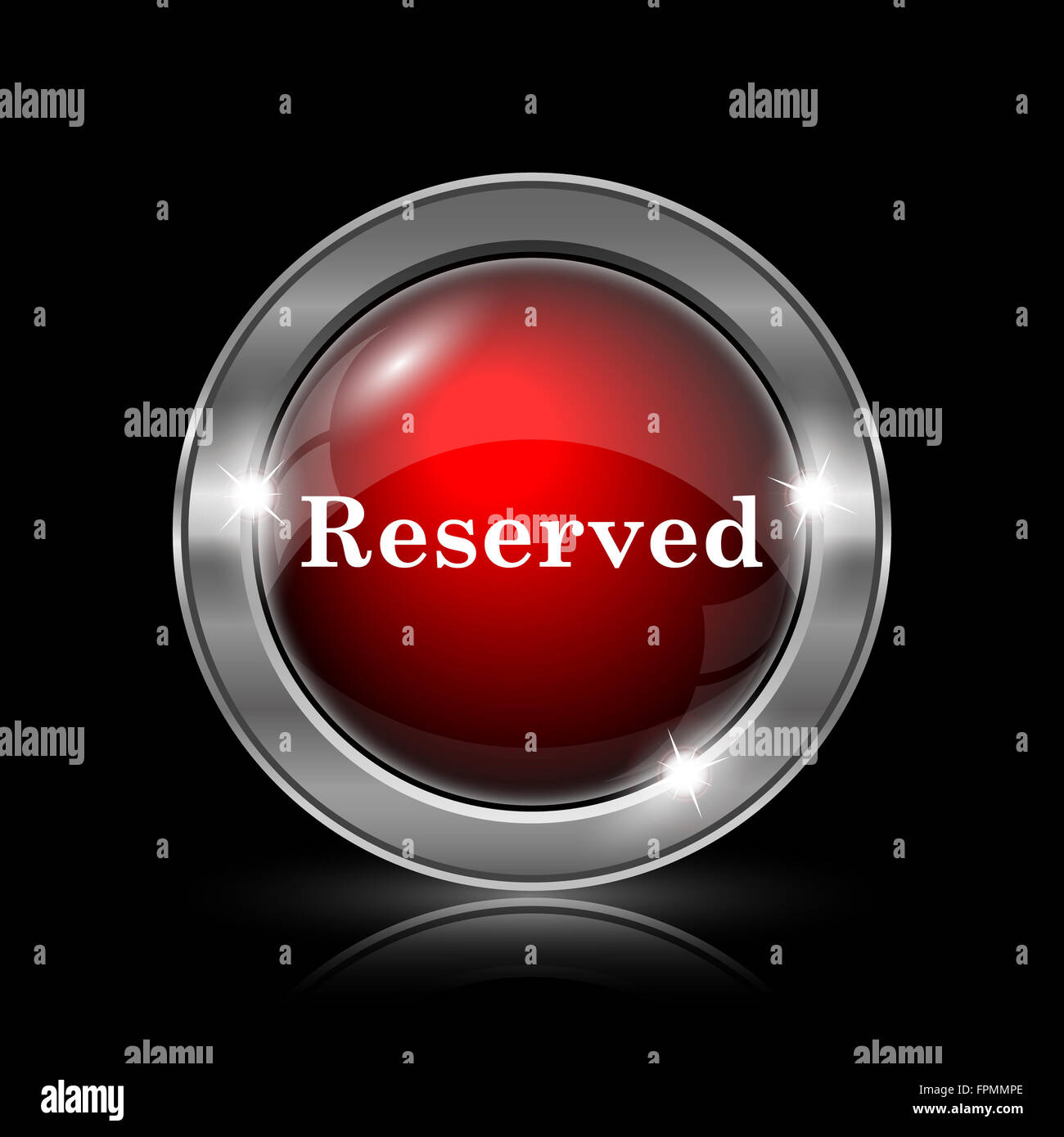 Reserved icon. Metallic internet button on black background Stock Photo ...