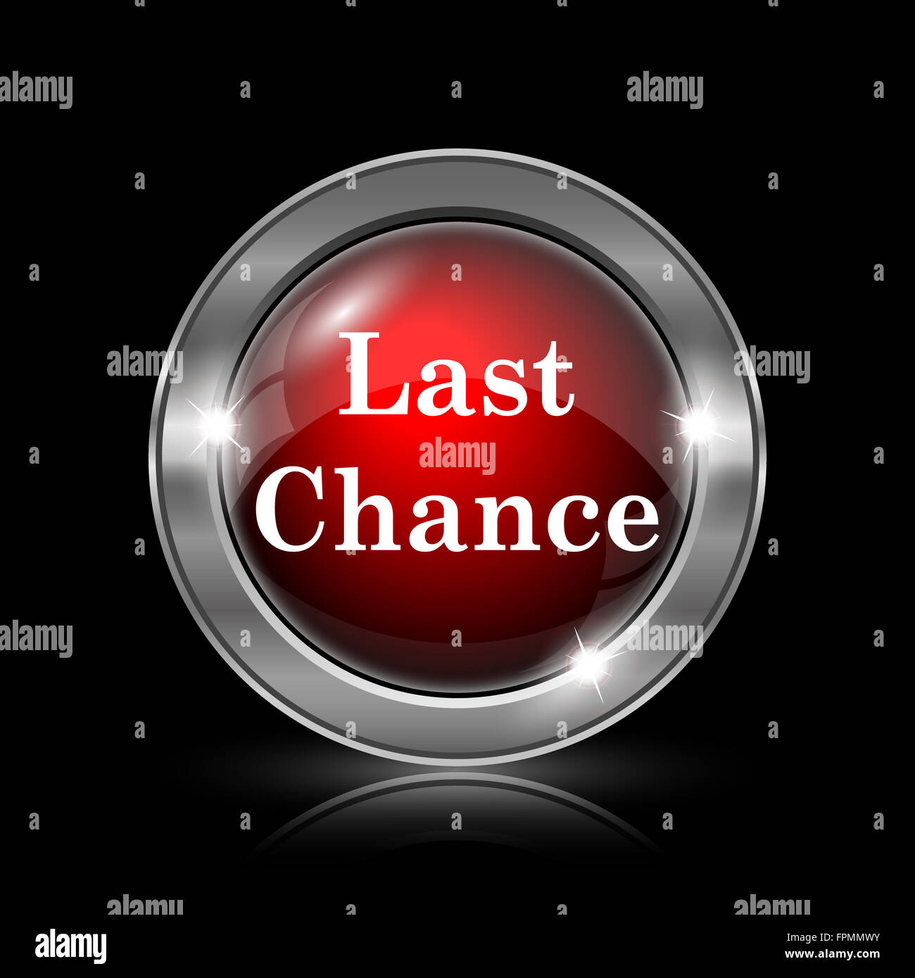Last chance icon. Metallic internet button on black background Stock ...