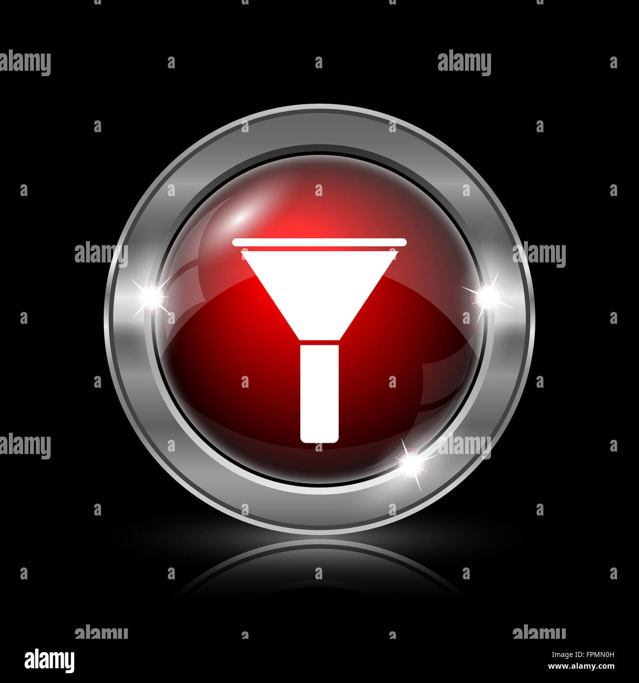 Filter icon. Metallic internet button on black background Stock Photo ...
