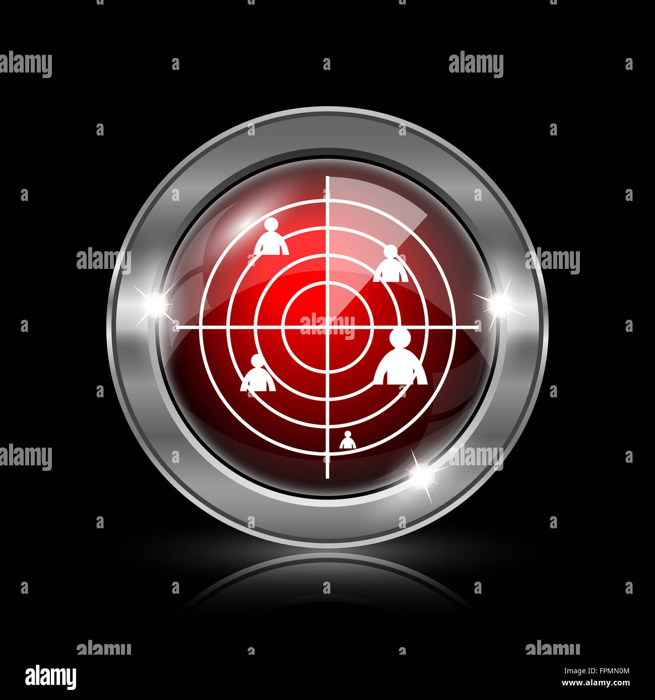 Radar icon. Metallic internet button on black background Stock Photo ...