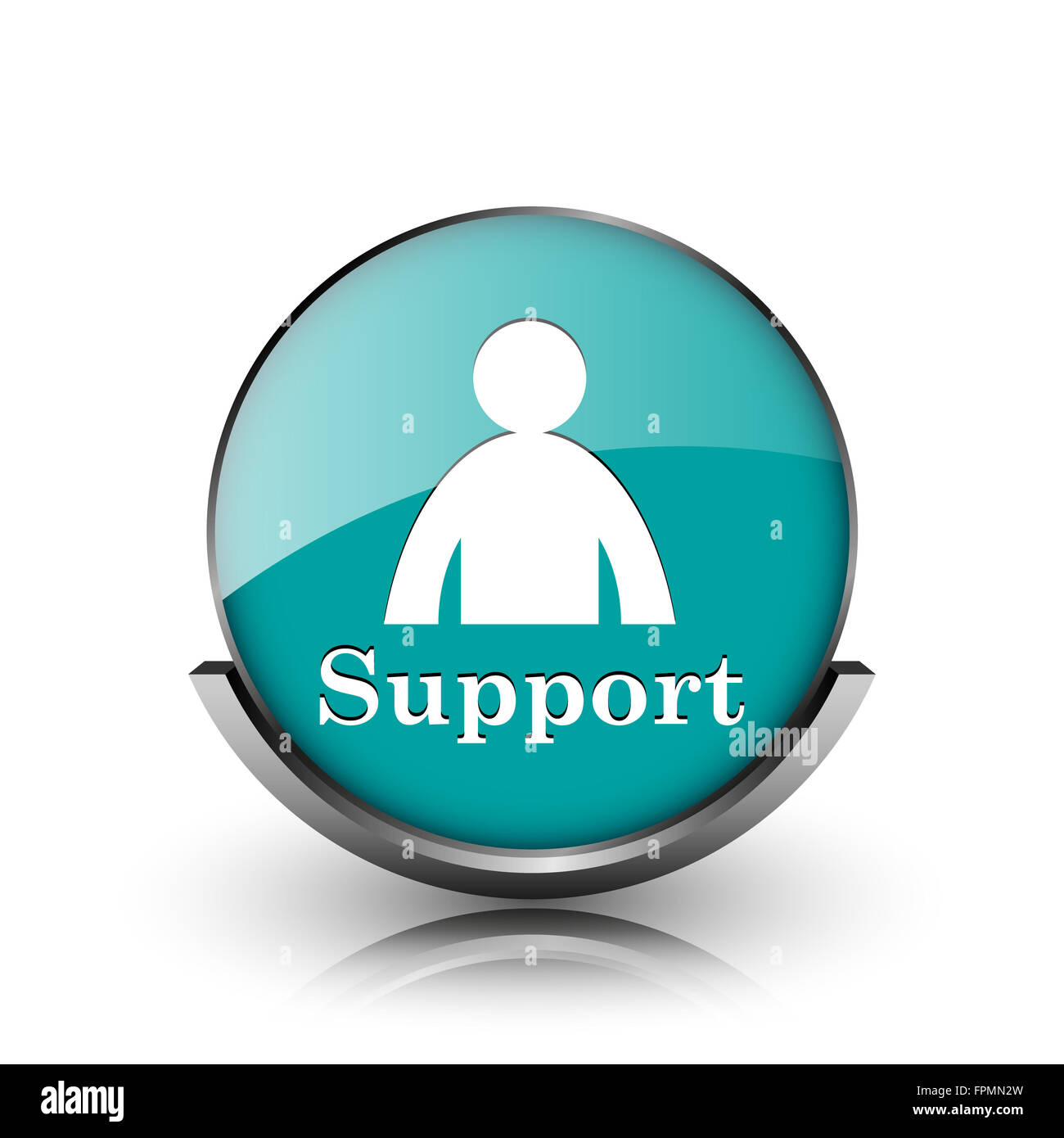 Support icon. Metallic internet button on white background Stock Photo ...