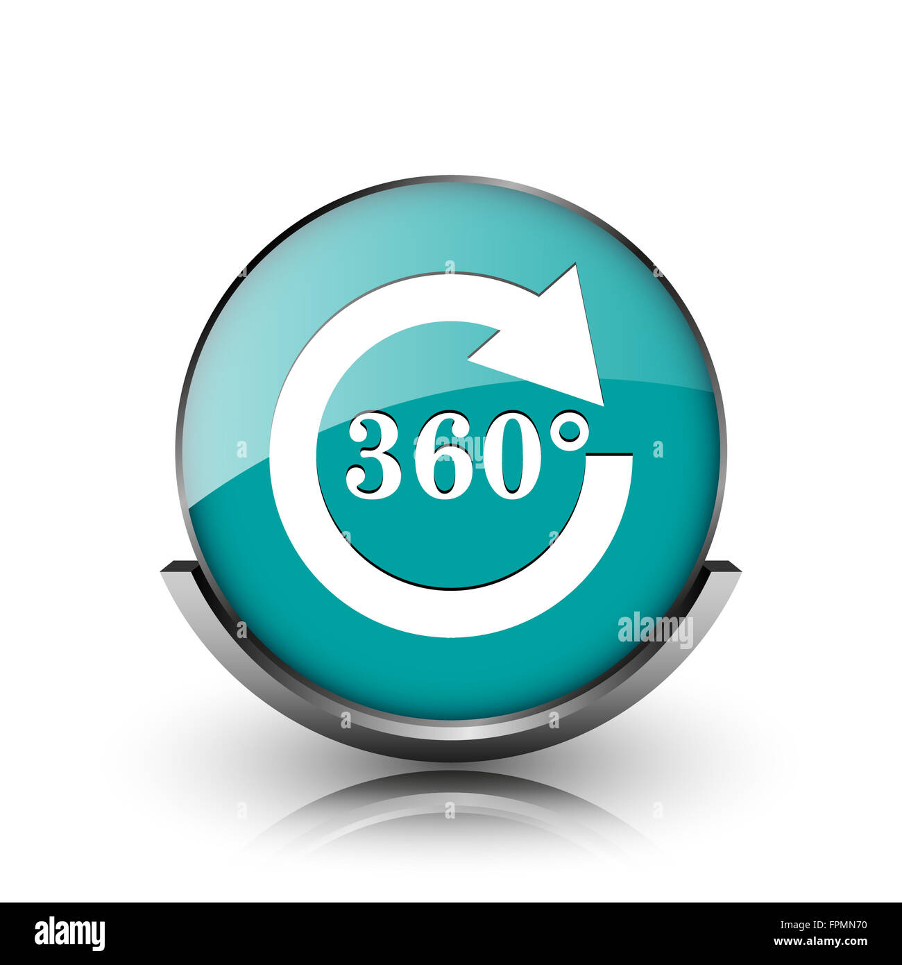 Reload 360 icon. Metallic internet button on white background Stock ...