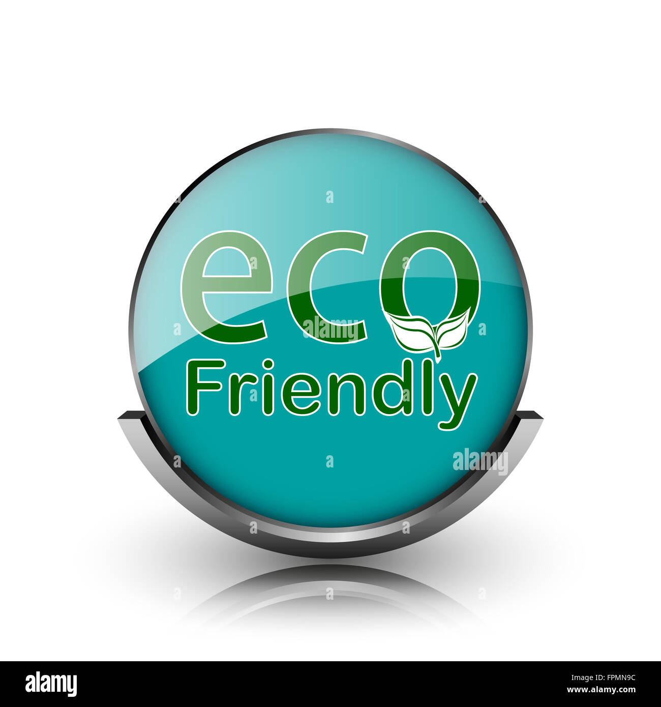 Eco Friendly icon. Metallic internet button on white background Stock ...