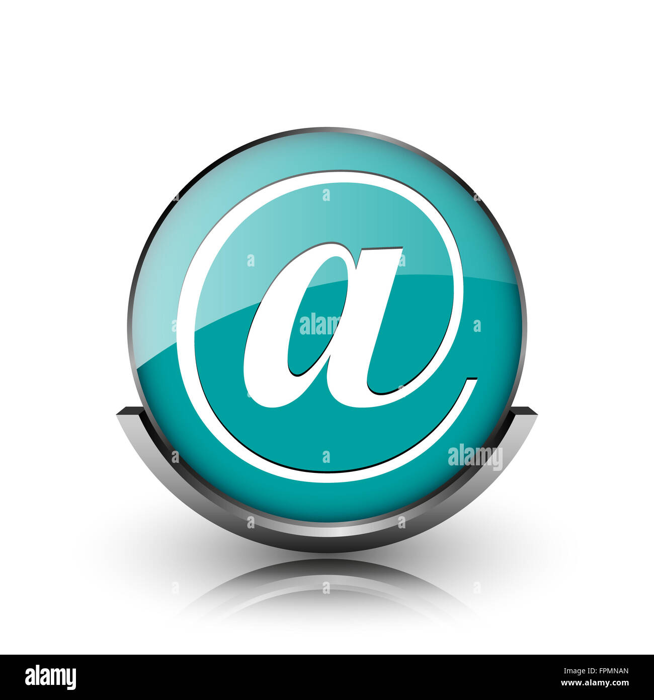 At icon. Metallic internet button on white background Stock Photo - Alamy