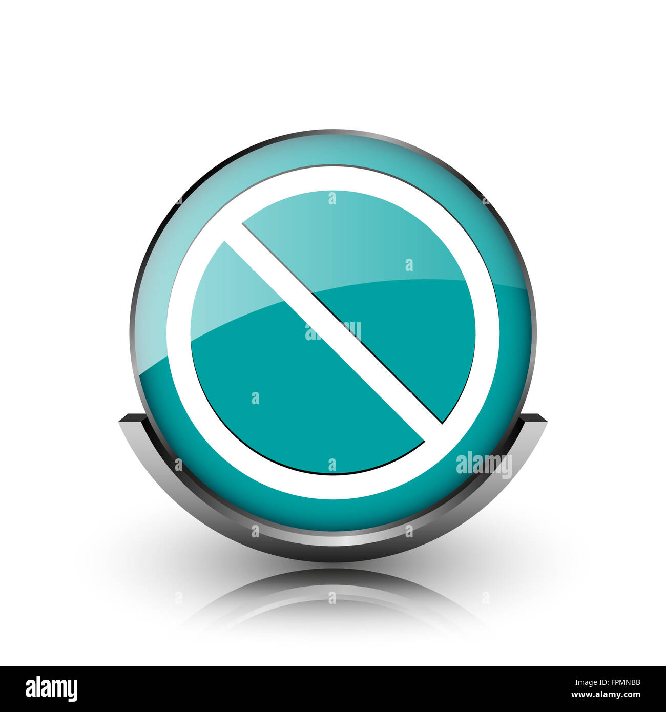 Forbidden icon. Metallic internet button on white background Stock ...