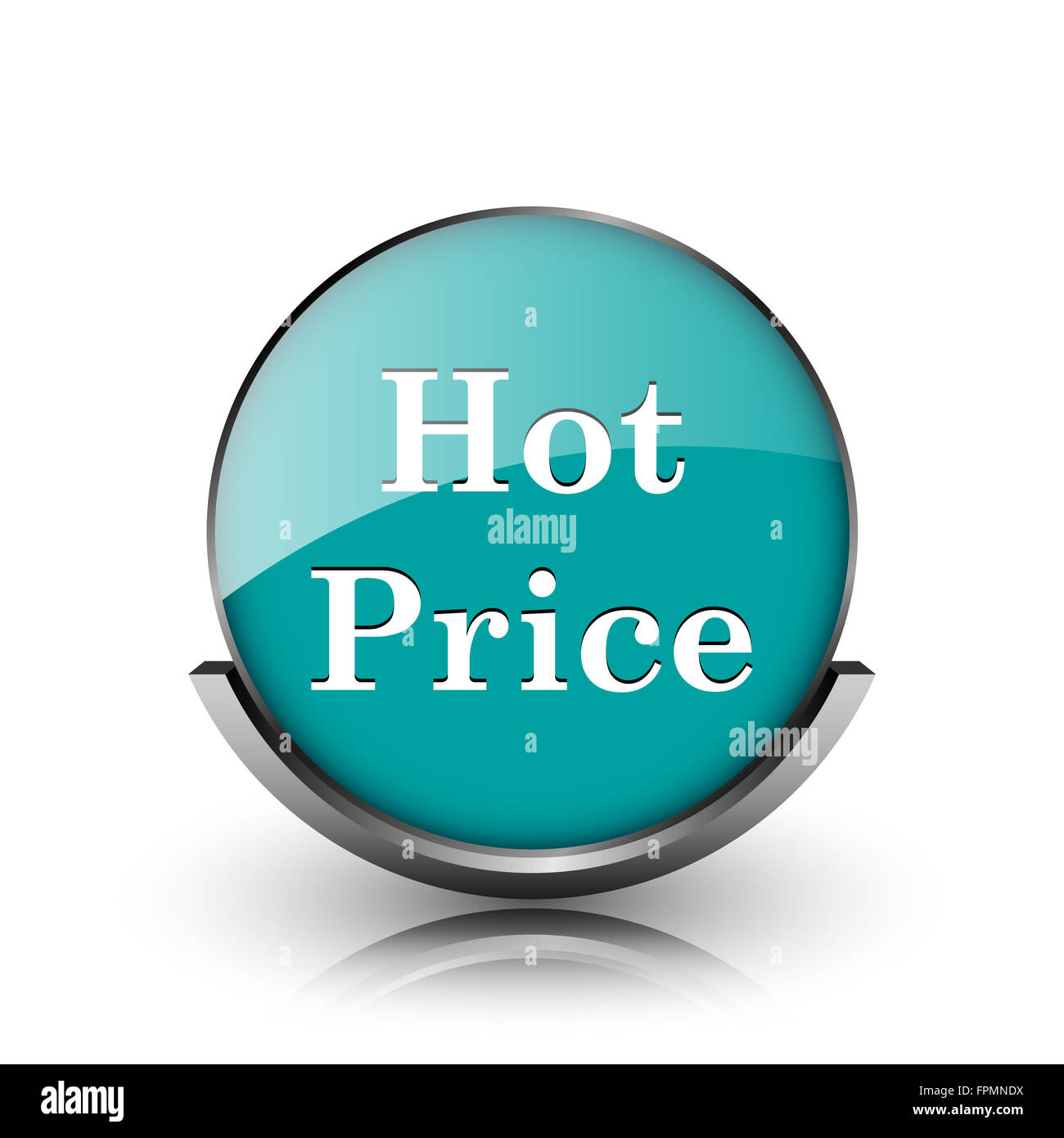 Hot price icon. Metallic internet button on white background Stock ...