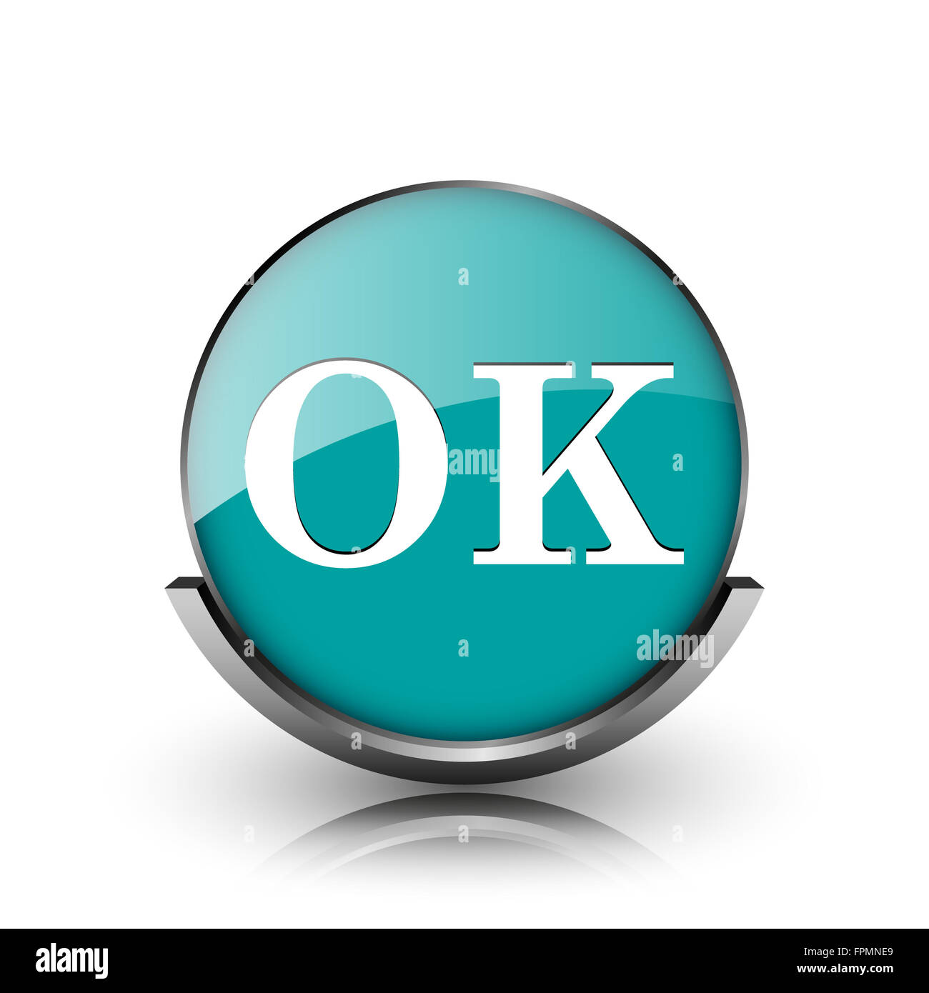 OK icon. Metallic internet button on white background Stock Photo - Alamy