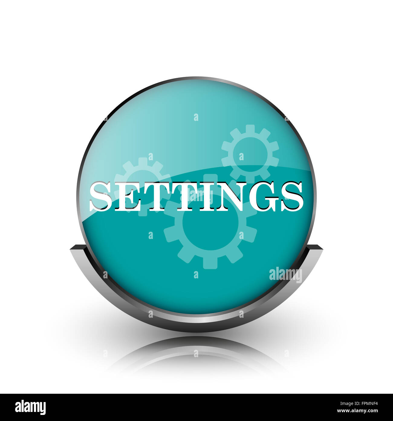 Settings icon. Metallic internet button on white background Stock Photo ...