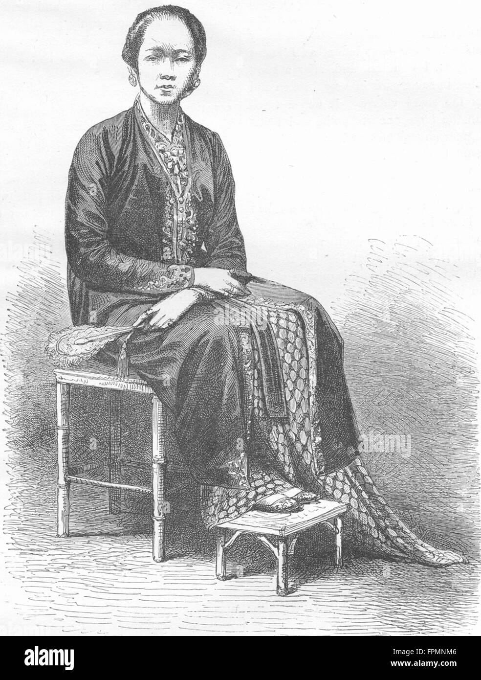 INDONESIA: Borneo: Princess Saripa, Java, antique print 1880 Stock ...