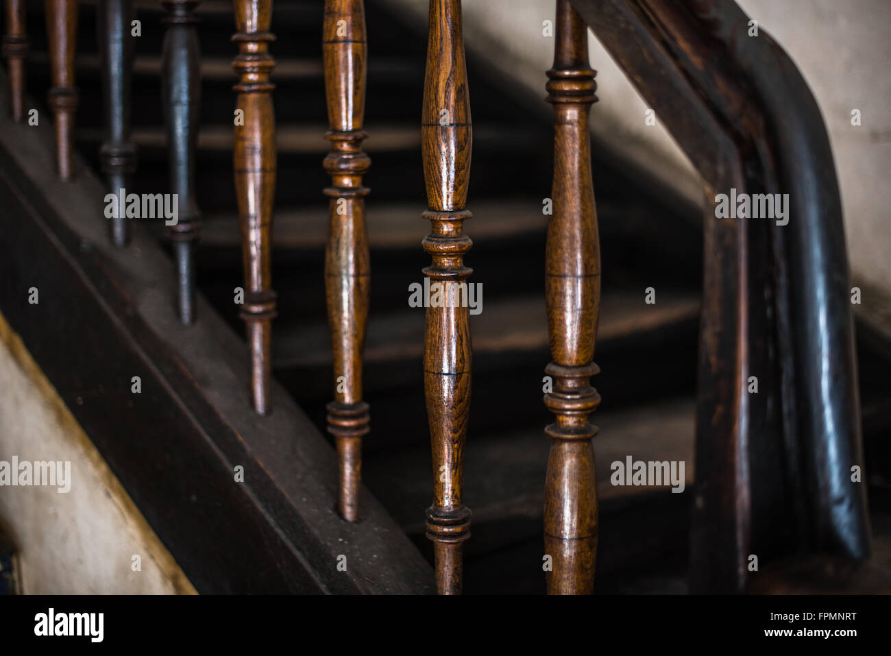 Old wooden stairs close up. Vintage ancient architecture Stock Photo ...