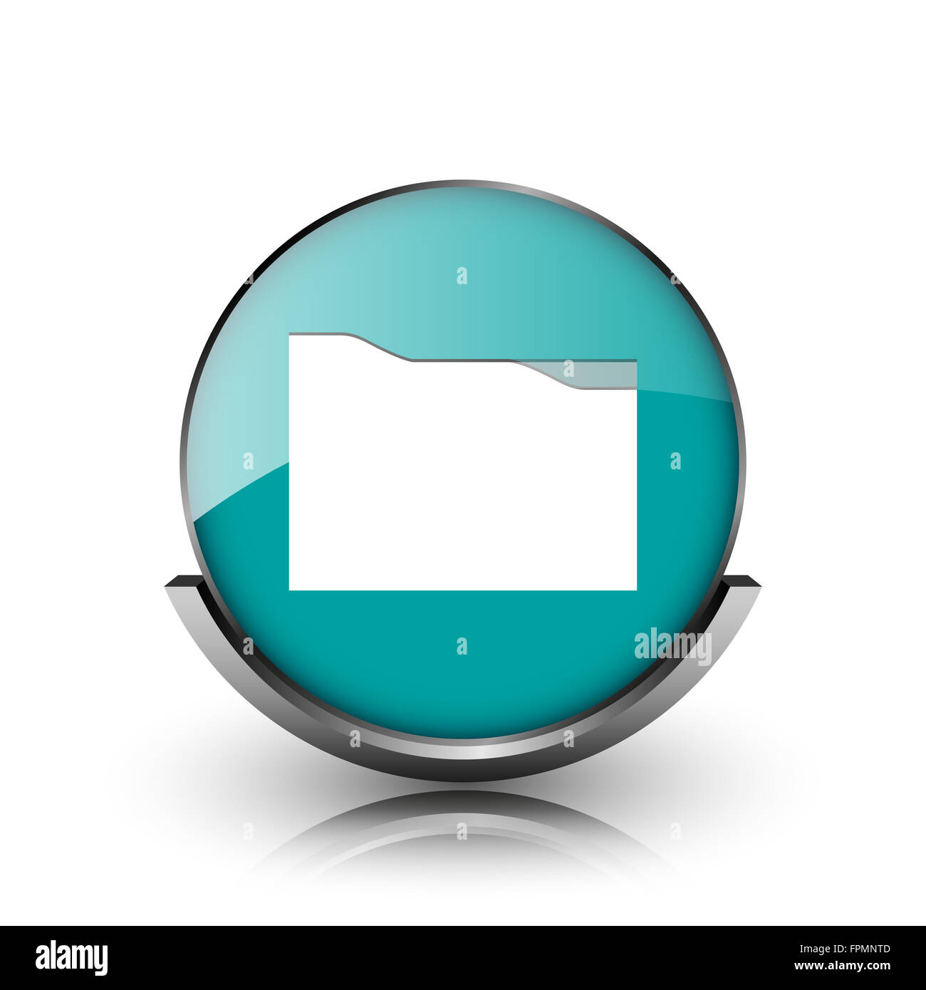 Folder icon. Metallic internet button on white background Stock Photo ...
