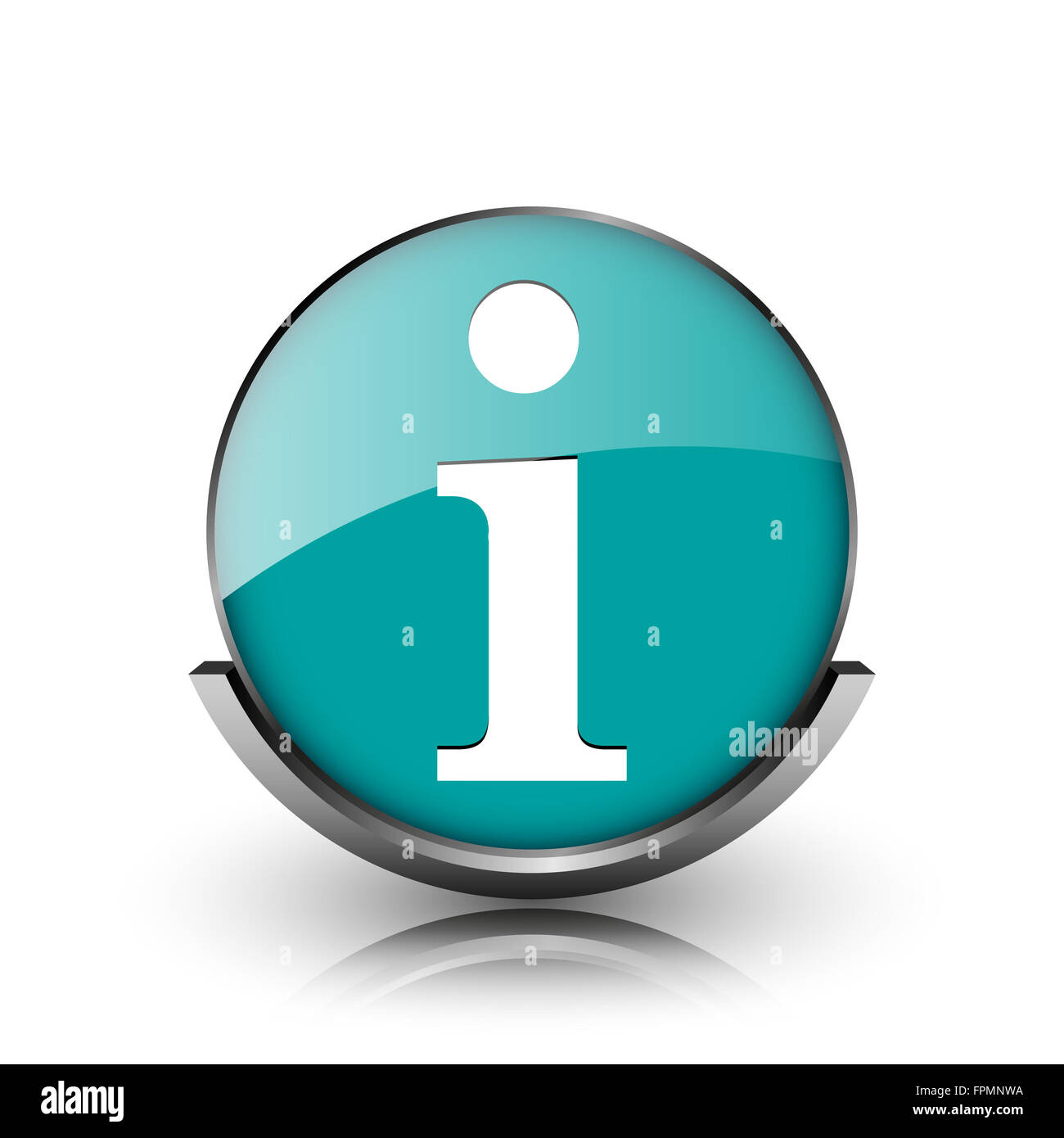 Info icon. Metallic internet button on white background Stock Photo - Alamy