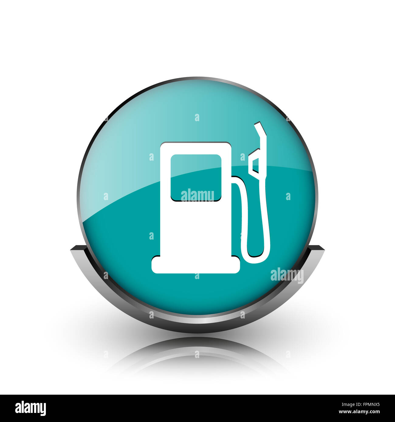 Gas pump icon. Metallic internet button on white background Stock Photo ...