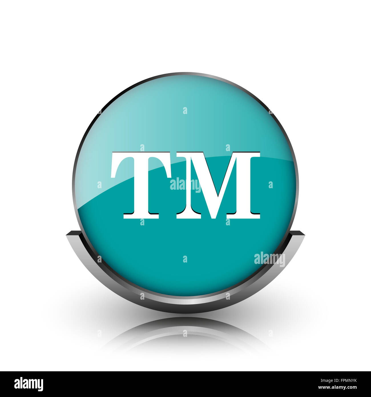 Trade mark icon. Metallic internet button on white background Stock ...