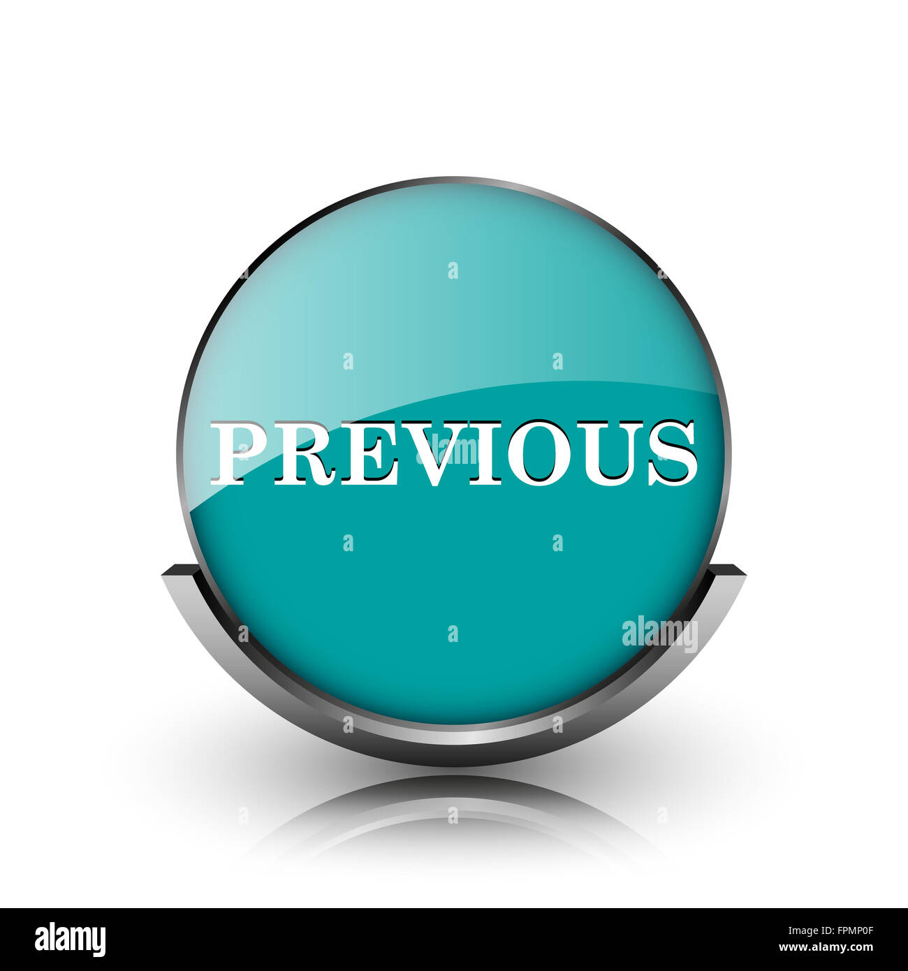 Previous icon. Metallic internet button on white background Stock Photo ...