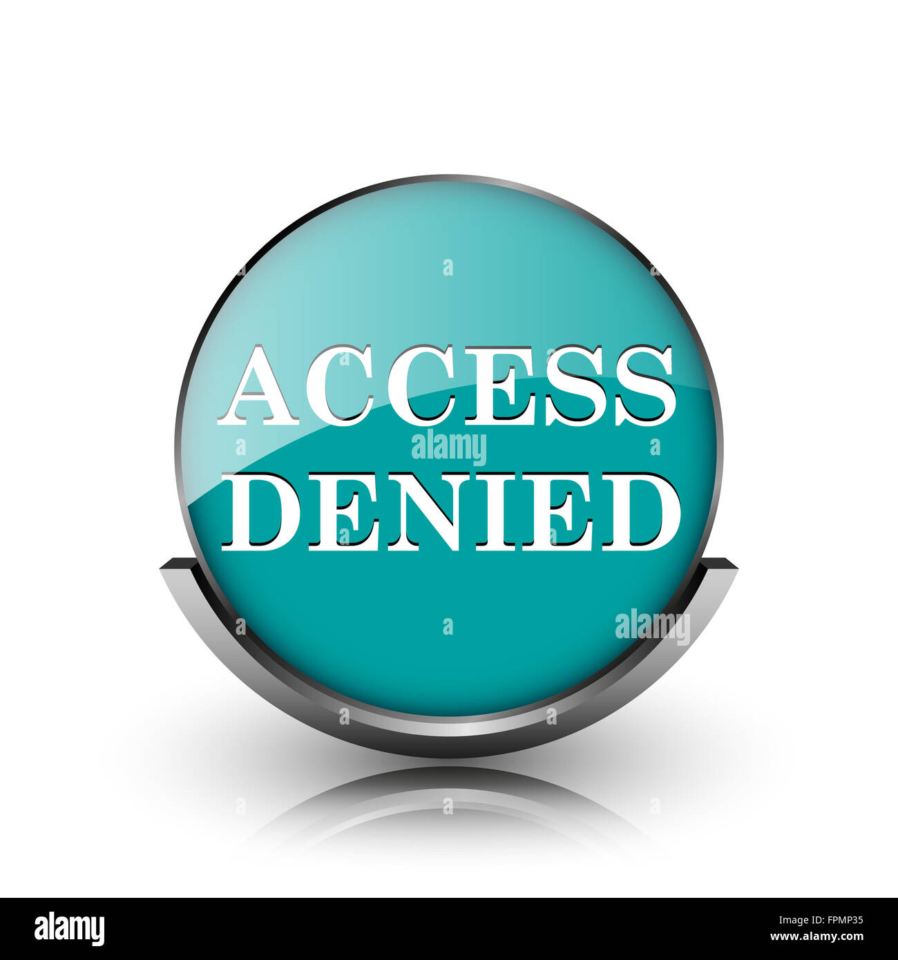 Access denied icon. Metallic internet button on white background Stock ...