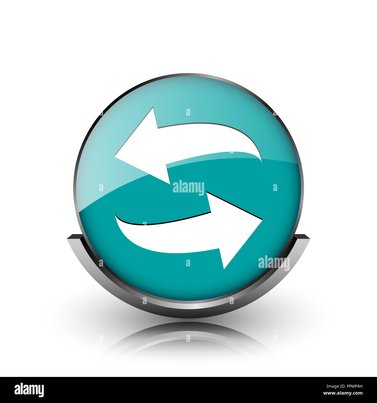 Swap icon. Metallic internet button on white background Stock Photo - Alamy
