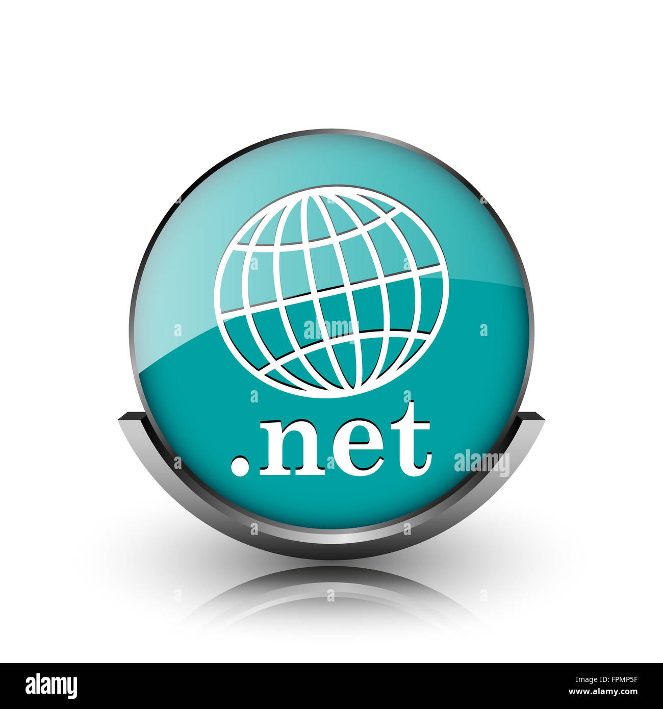 .net icon. Metallic internet button on white background Stock Photo - Alamy