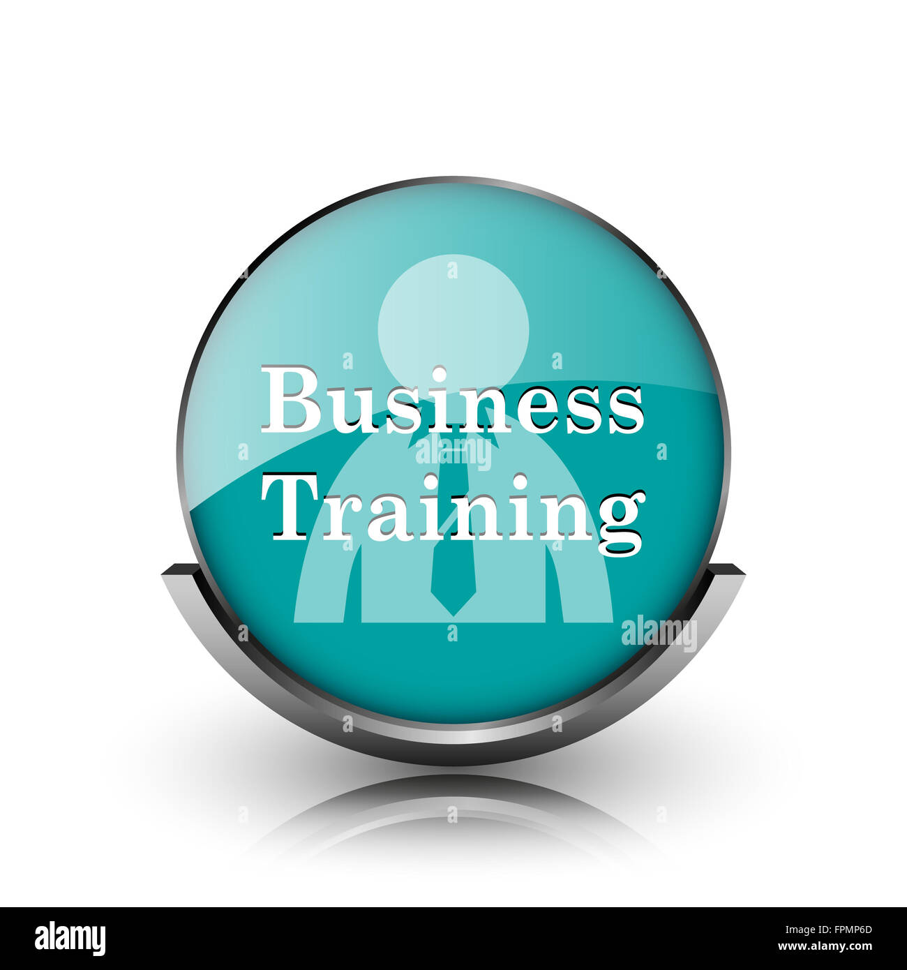 Business training icon. Metallic internet button on white background ...