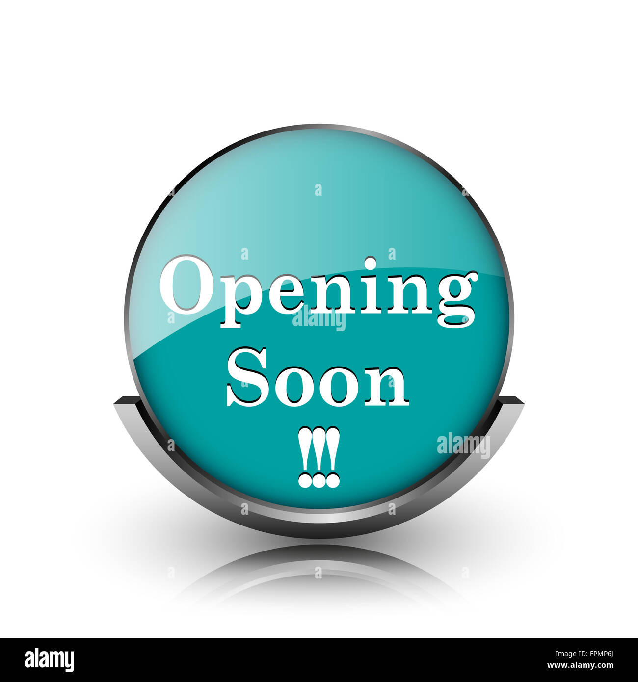 Opening soon white sticker hi-res stock photography and images - Alamy