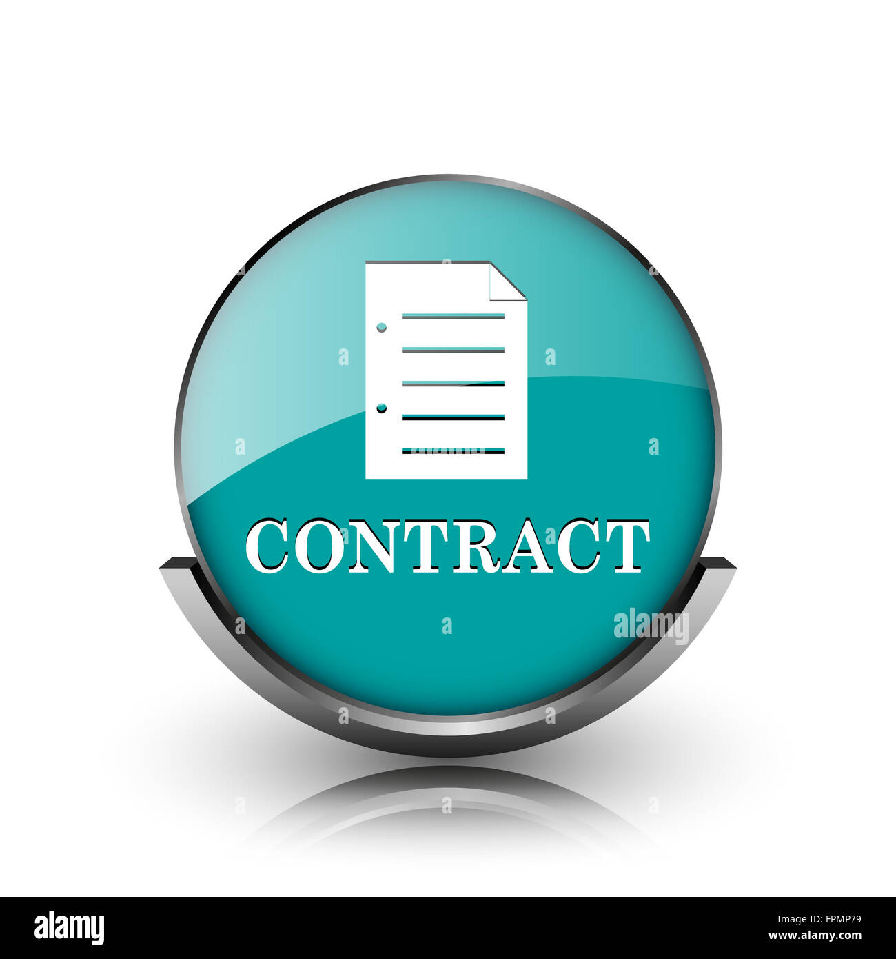 Contract icon. Metallic internet button on white background Stock Photo ...