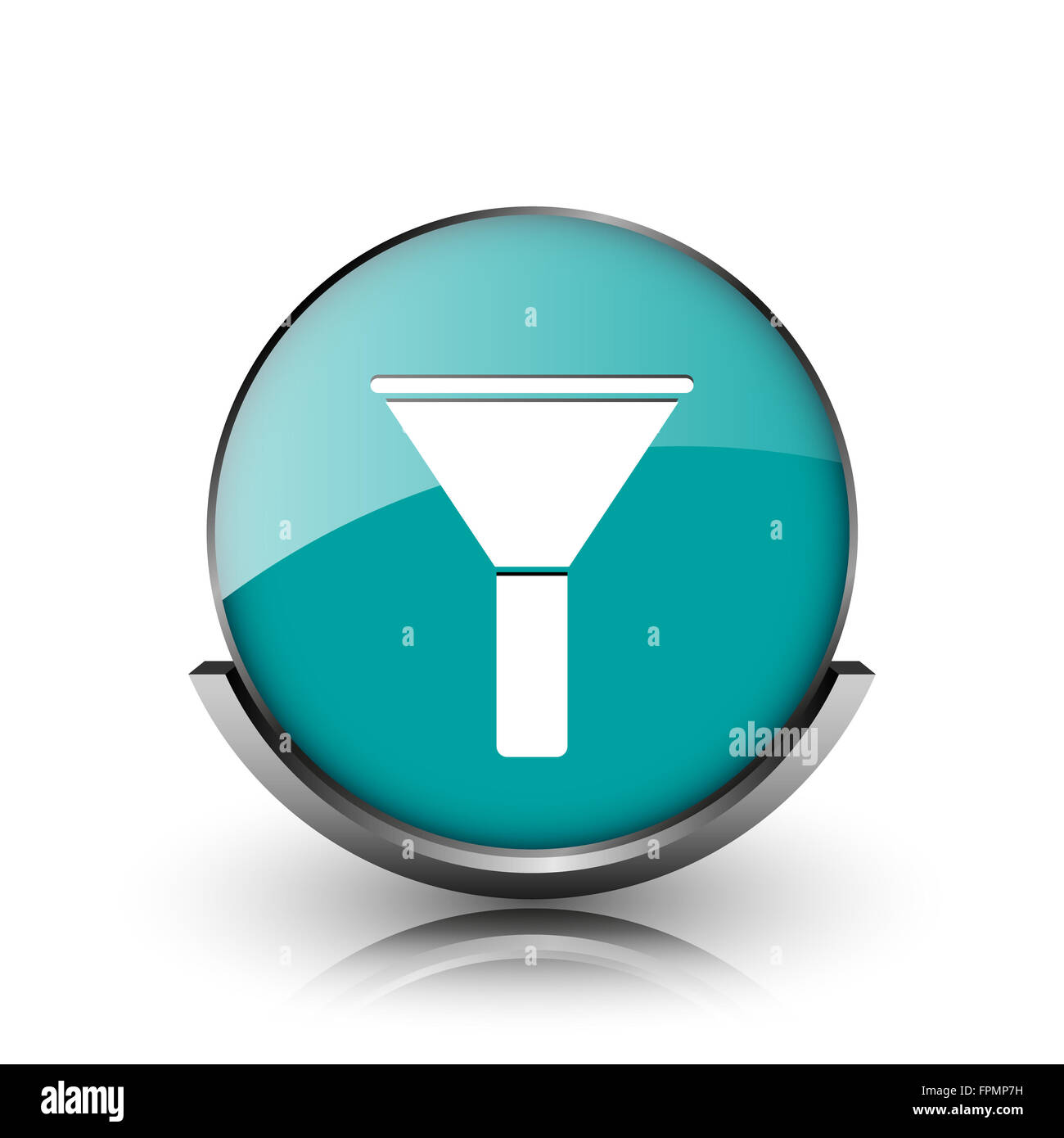 Filter icon. Metallic internet button on white background Stock Photo ...