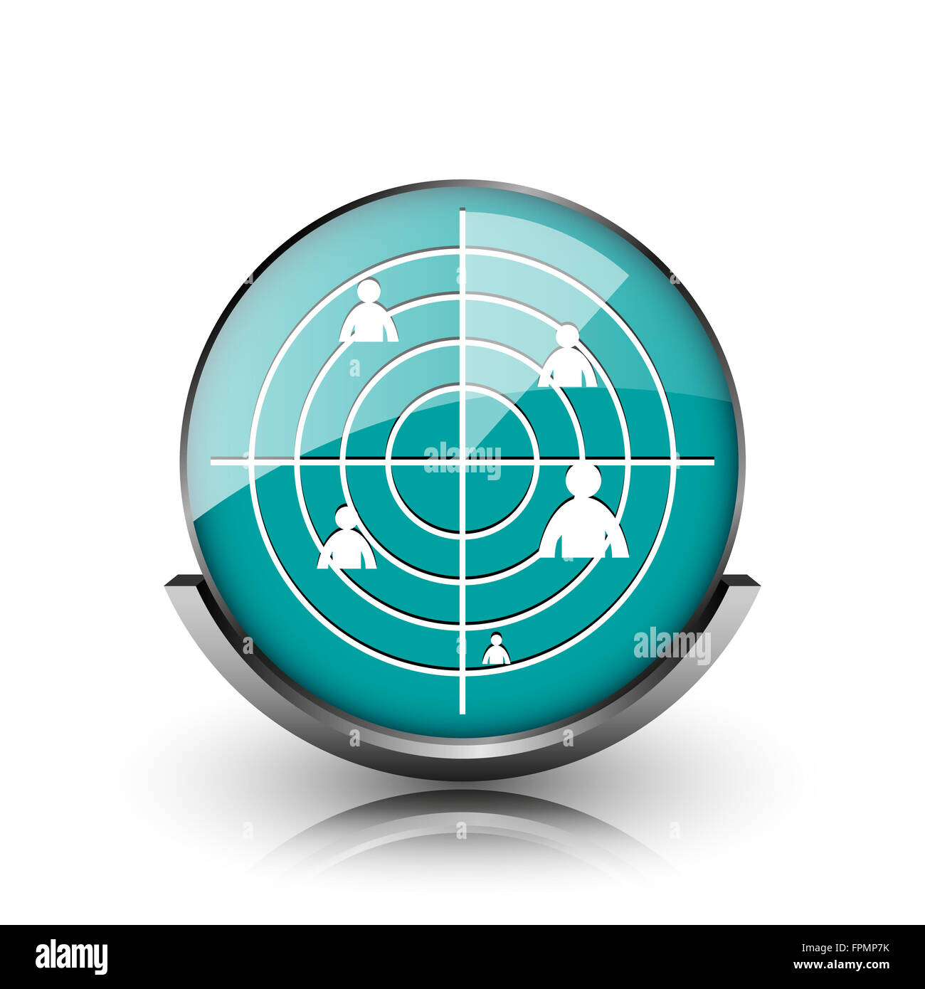 Radar icon. Metallic internet button on white background Stock Photo ...