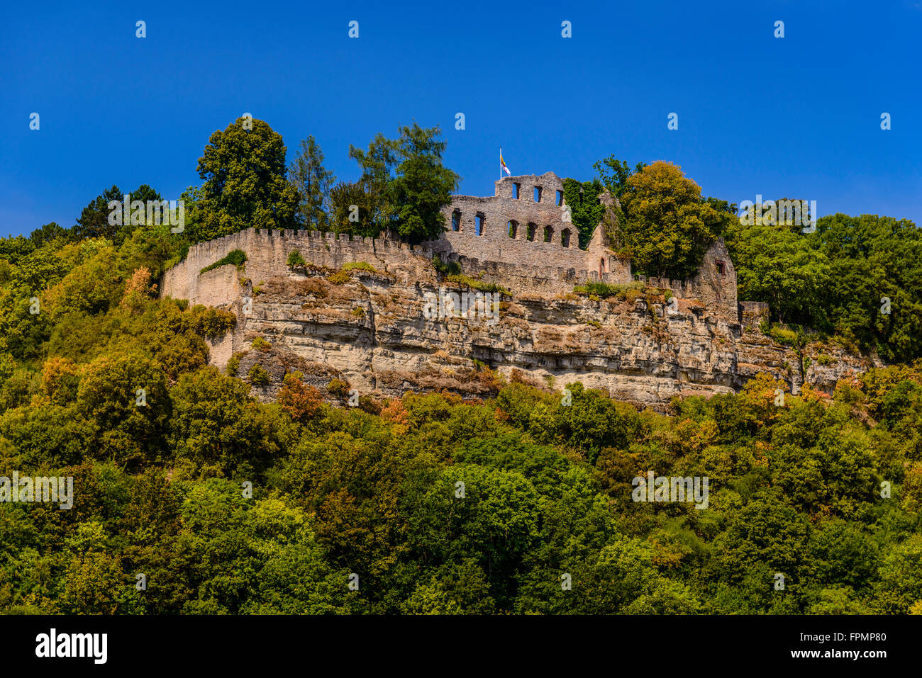 Germany, Bavaria, Lower Franconia, Mainfranken, Karlstadt, castle ruin ...