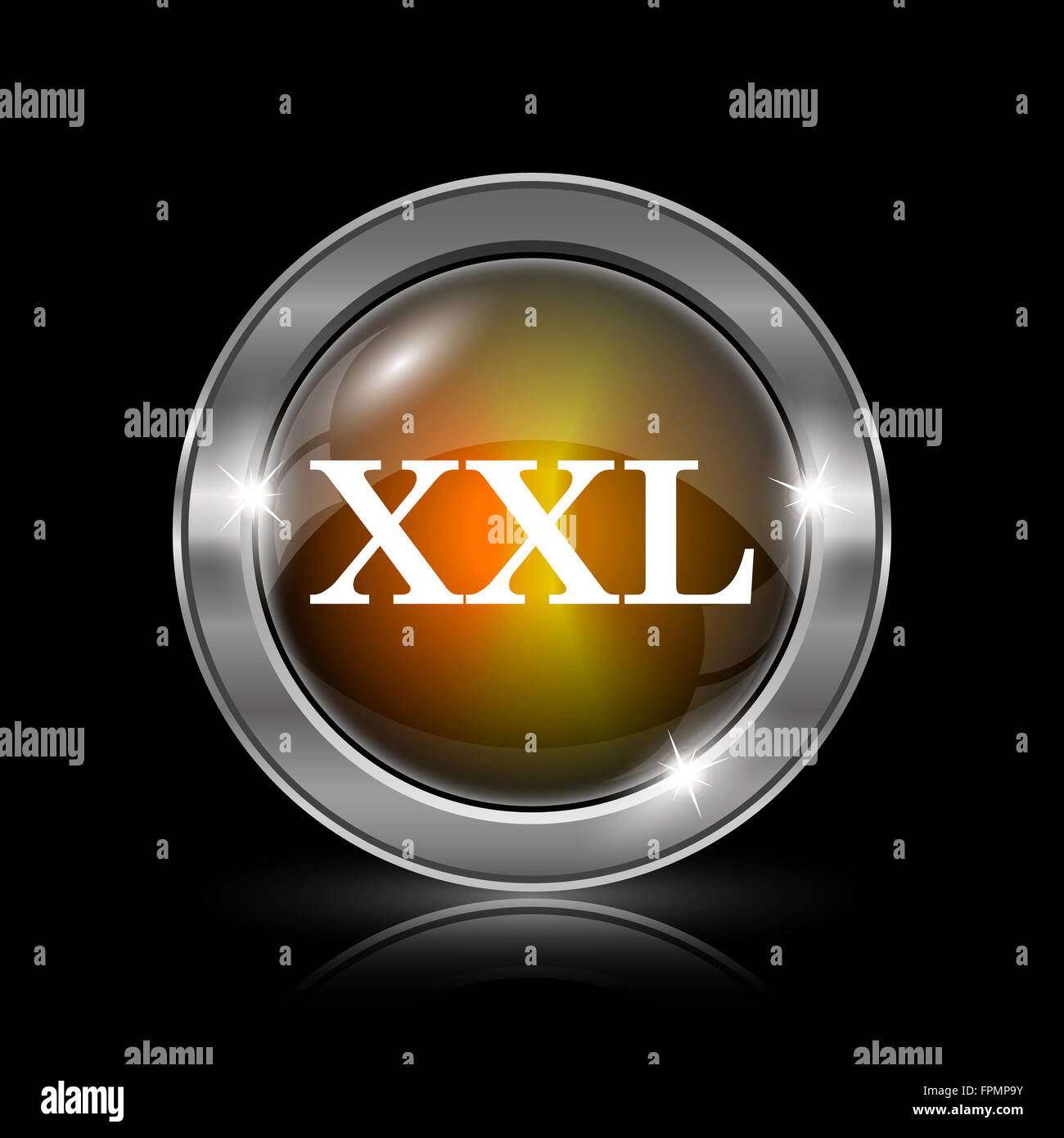 XXL icon. Metallic internet button on black background Stock Photo - Alamy