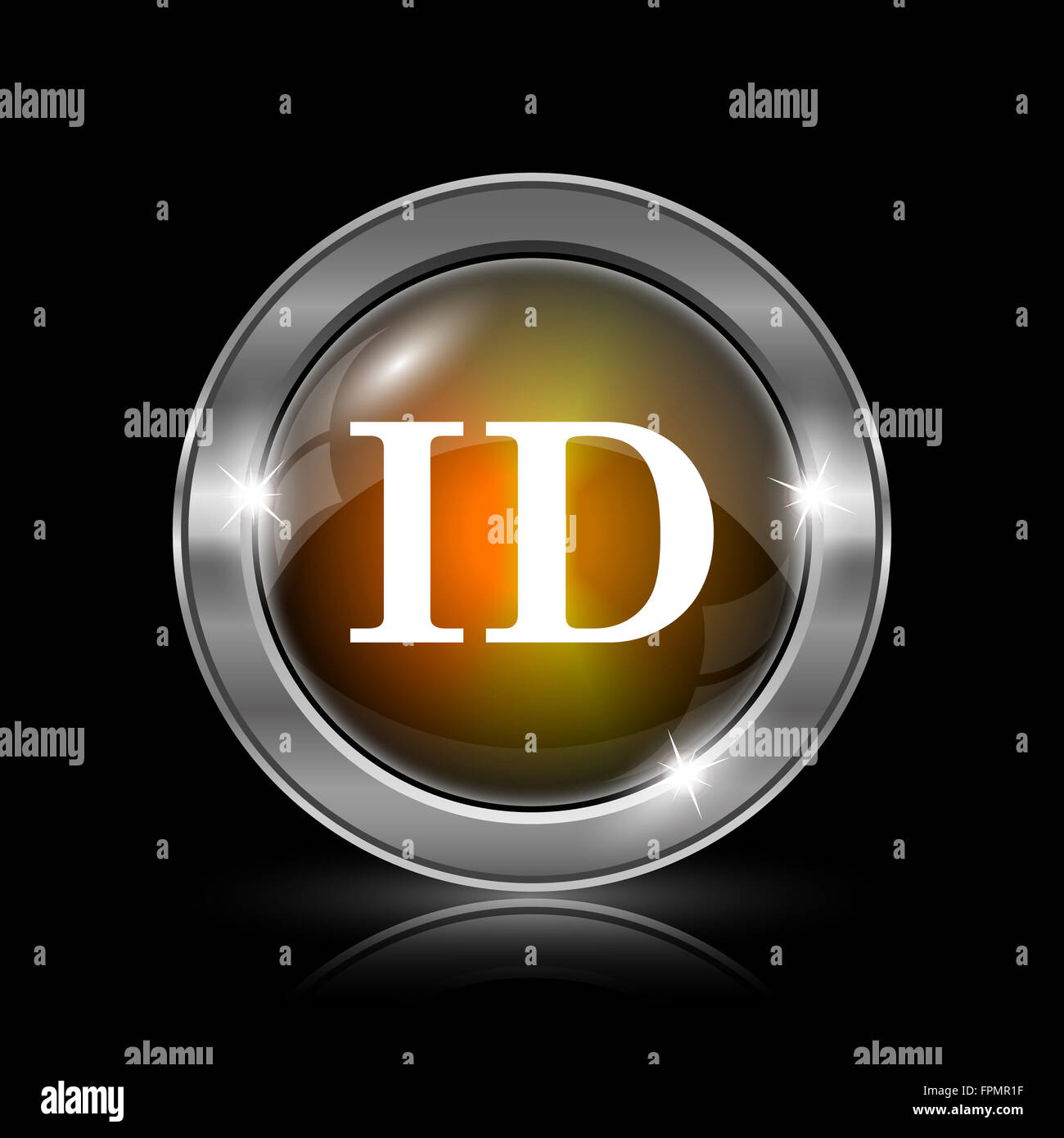 ID icon. Metallic internet button on black background Stock Photo - Alamy