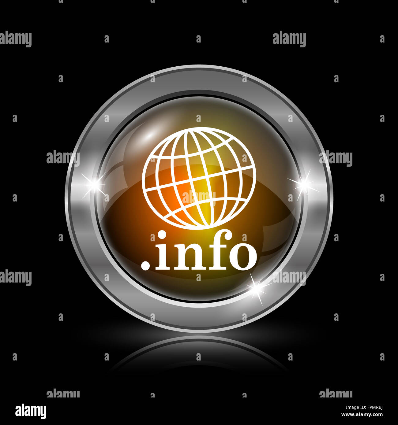 .info icon. Metallic internet button on black background Stock Photo ...