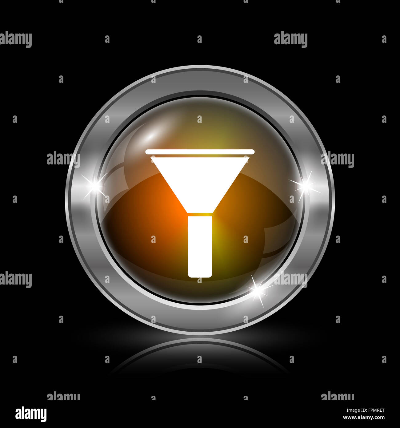 Filter icon. Metallic internet button on black background Stock Photo ...