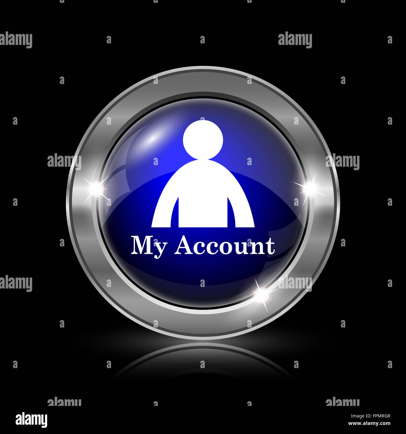 My account icon. Metallic internet button on black background Stock ...