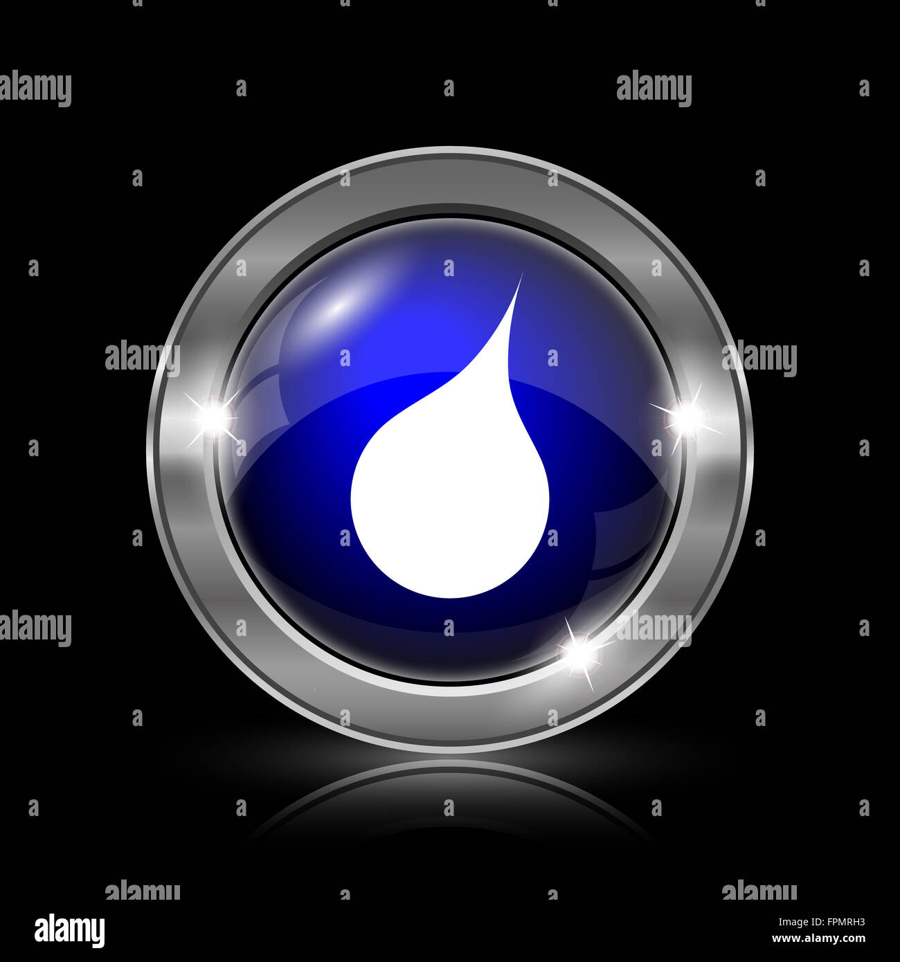 Rain icon. Metallic internet button on black background Stock Photo - Alamy